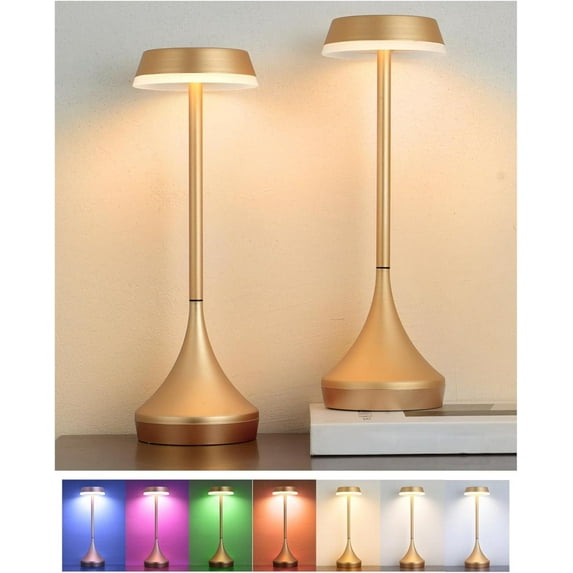 EZVALO Set of 2 Cordless Table Lamps, Rechargeable 6000mAh Battery ...