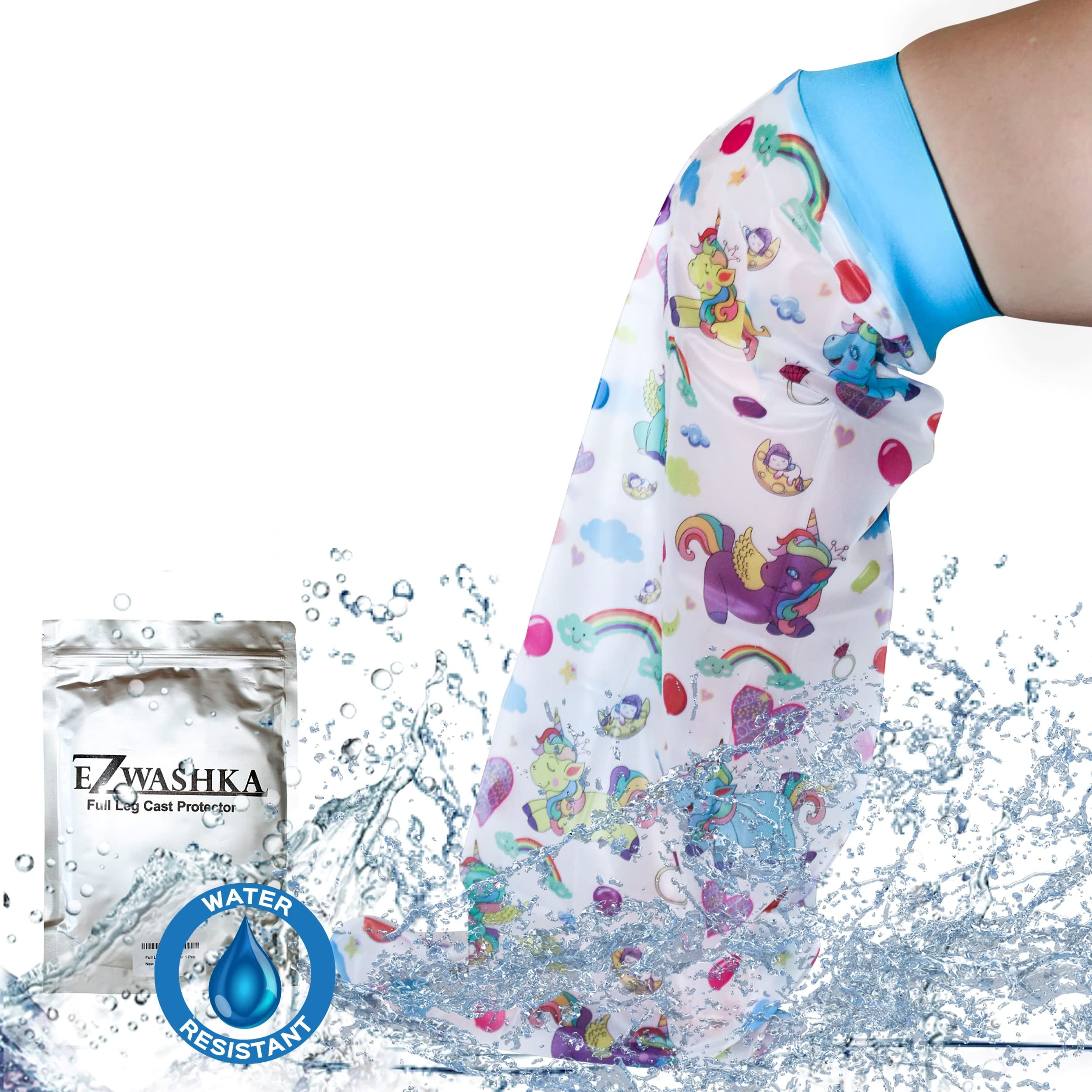 EZWashka Kids Cast Cover for Showering Foot â€“Waterproof Reusable Cast ...