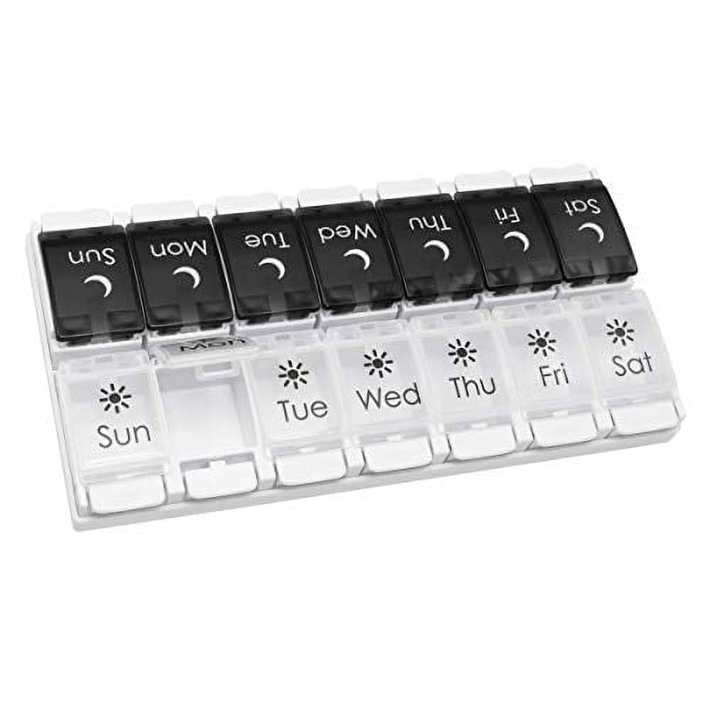 EZY DOSE Push Button 7Day Pill Medicine Vitamin Organizer Box Weekly Am ...