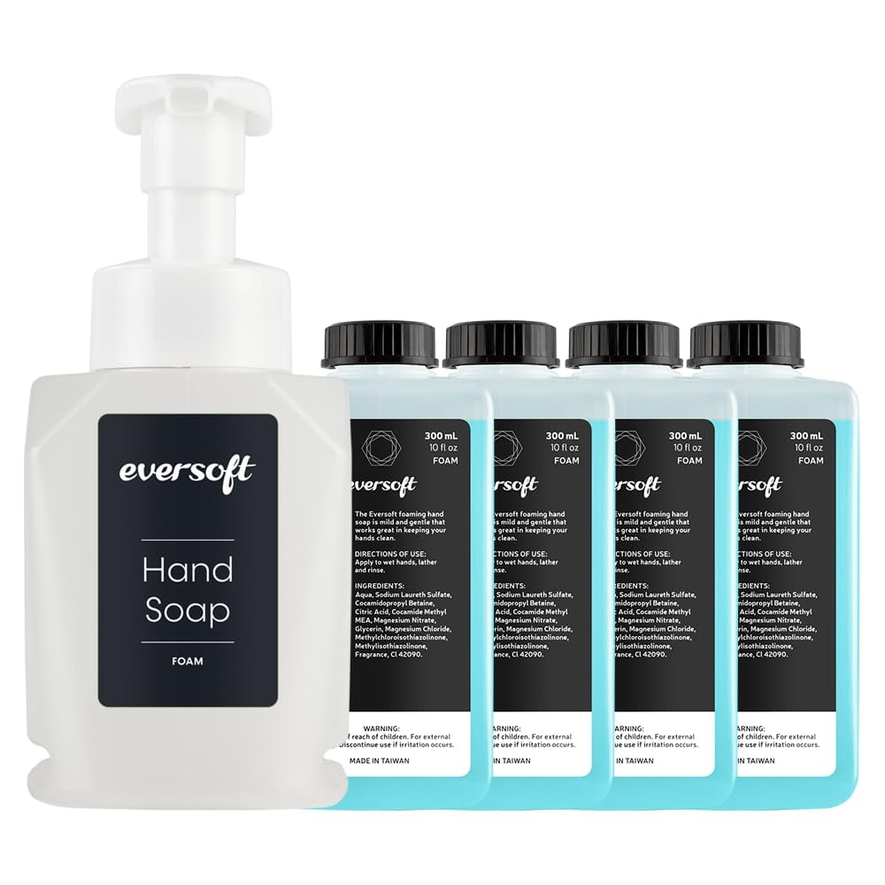 EZbrnd Eversoft Foaming Countertop ZS23 Hand Soap Bottle Dispenser + 4 ...