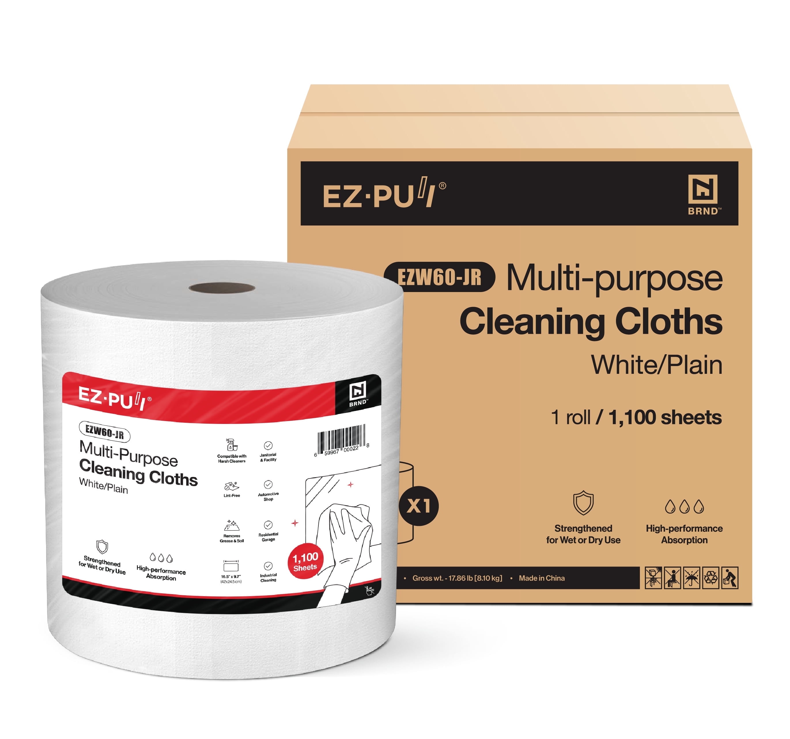 EZbrnd Multi-Purpose Cleaning Cloths Towels, Jumbo Roll, White Shop ...