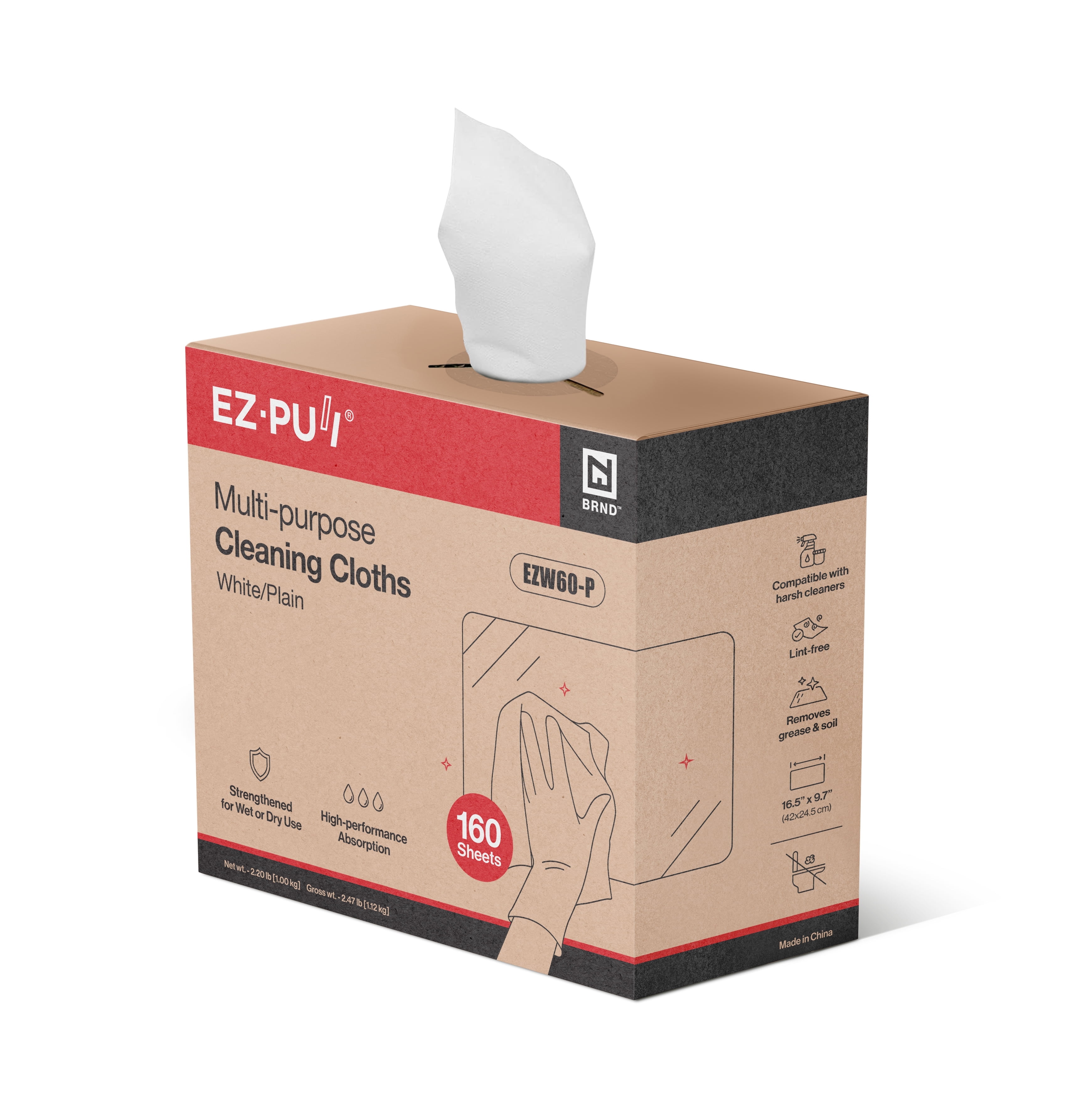 EZbrnd Multi-Purpose Cleaning Cloths Towels, Pop Up Box, White Shop ...