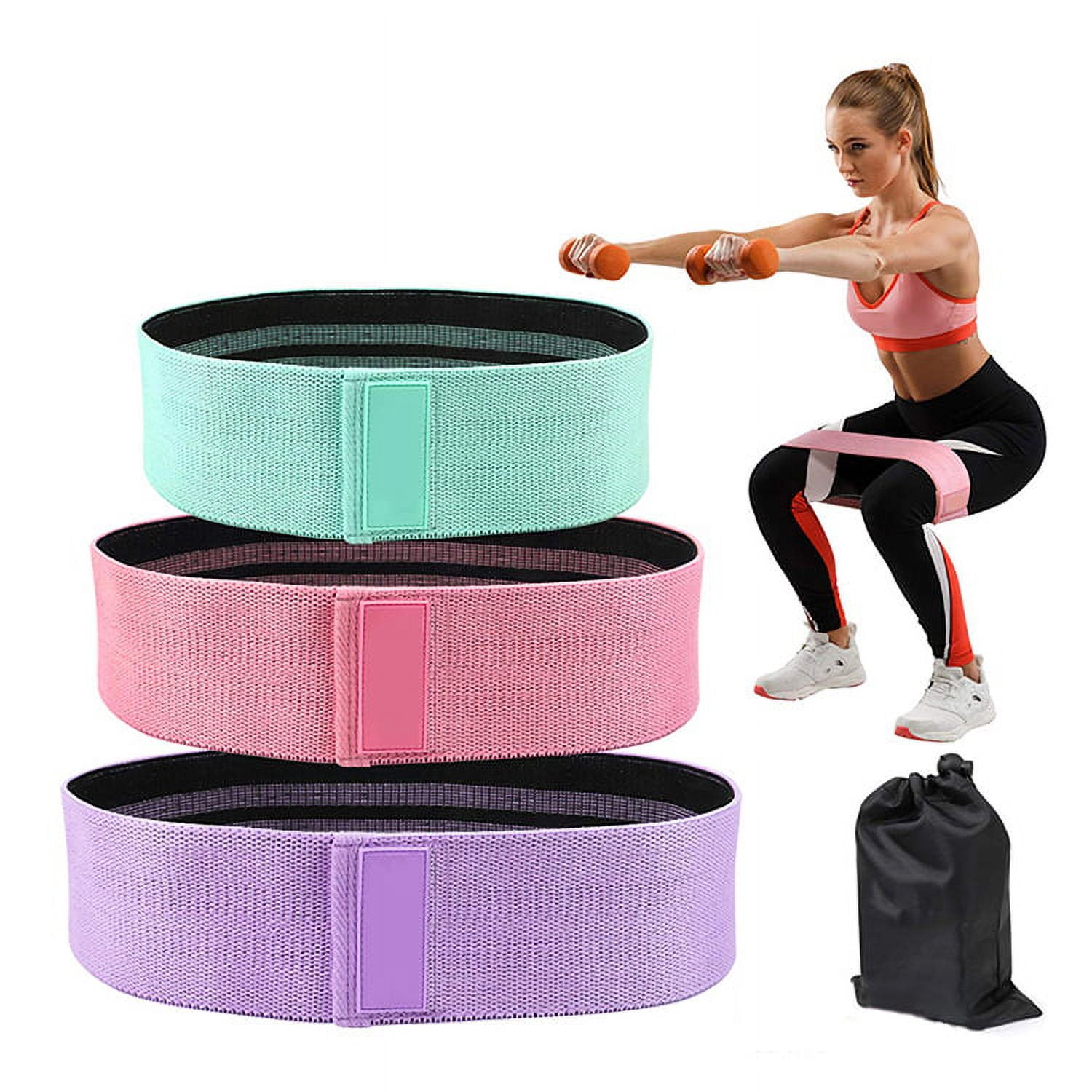 EZfit 3 Pc Loop Resistance Bands - Booty Bands Workout Equipment for ...