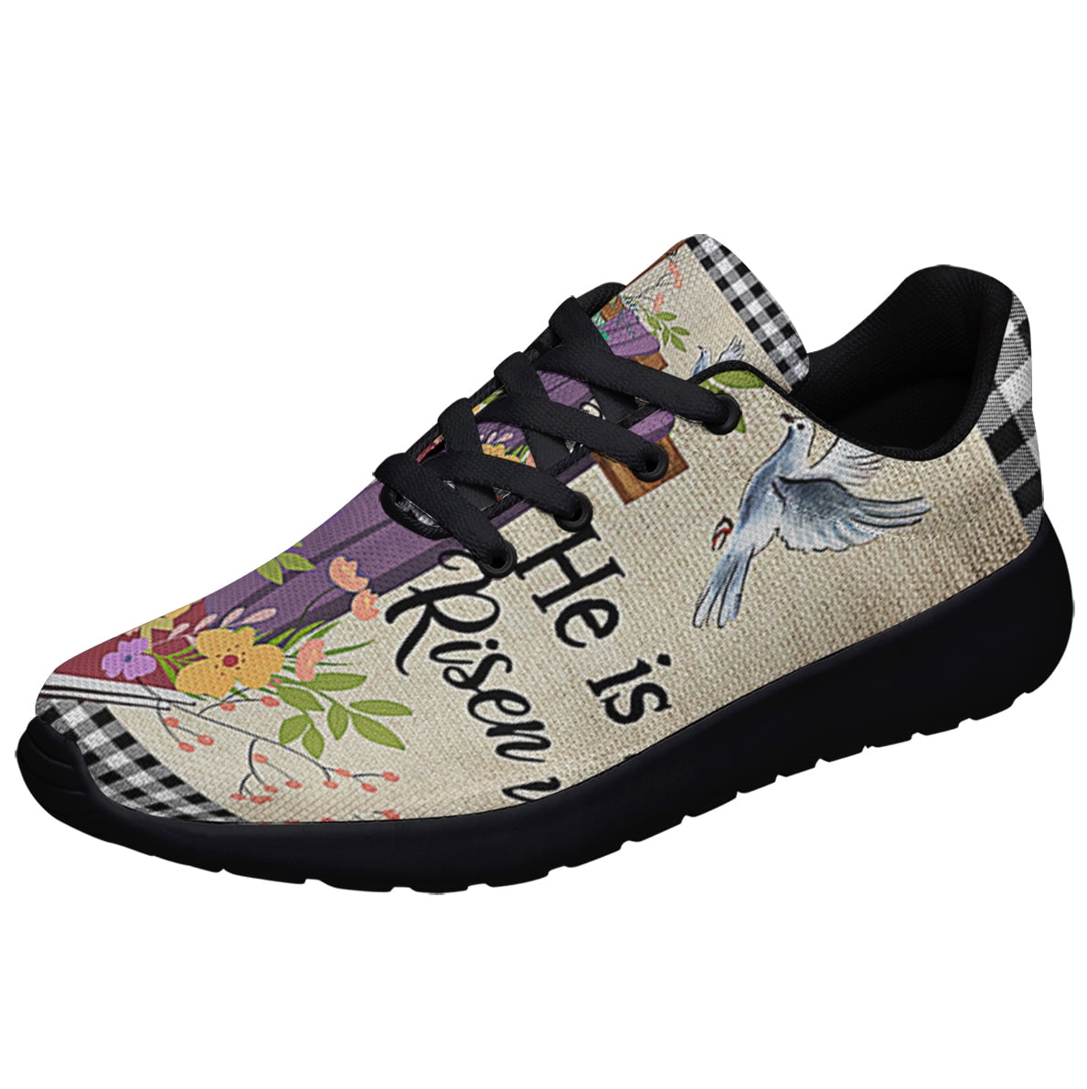 EaStr ChriStan Cross Jesus ChriStHe Is Risen Shoes Sneakers Black Size ...