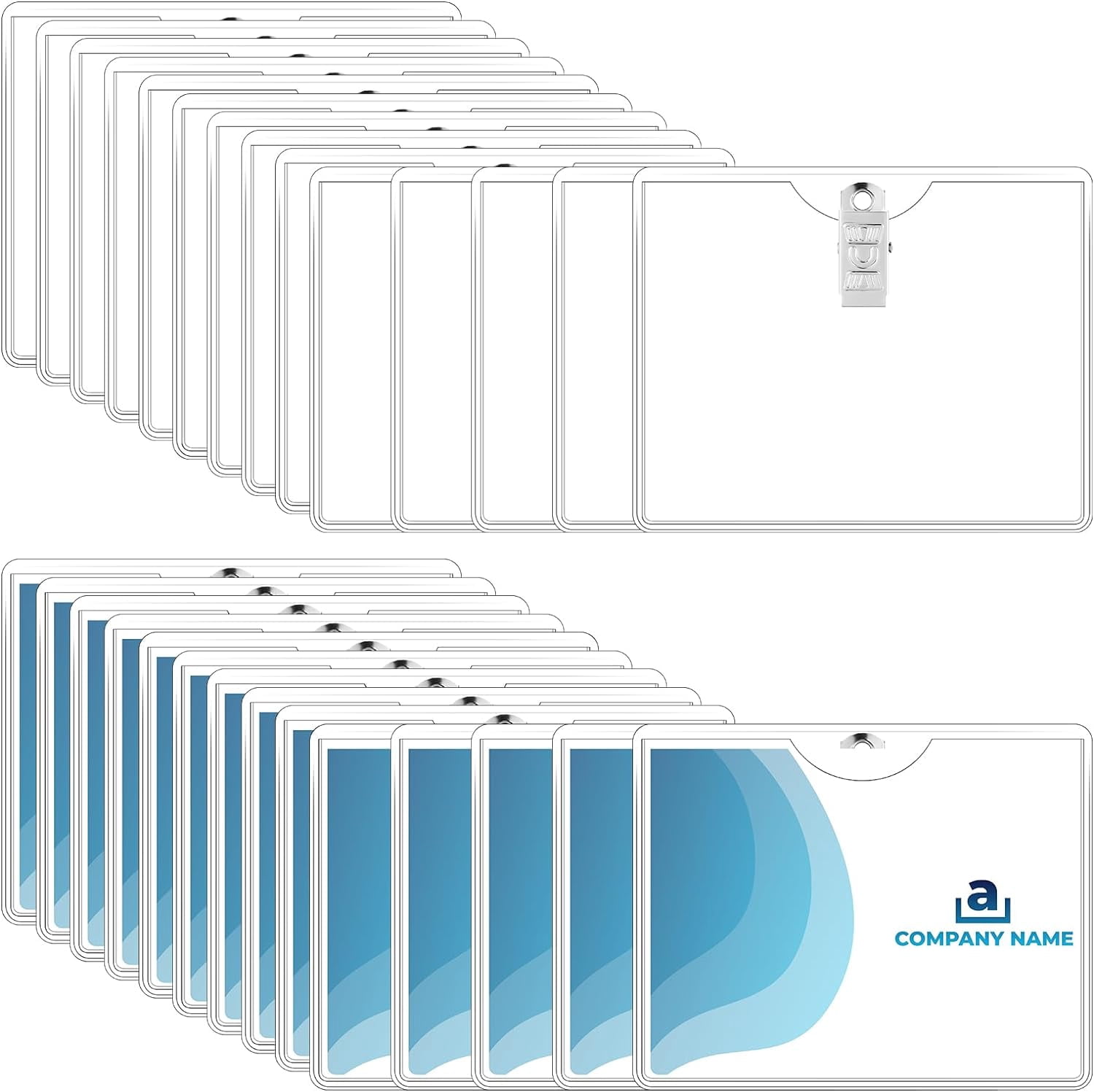 Eaasty Name Tags with Clips and Printable Inserts Clip On Name Badges ...