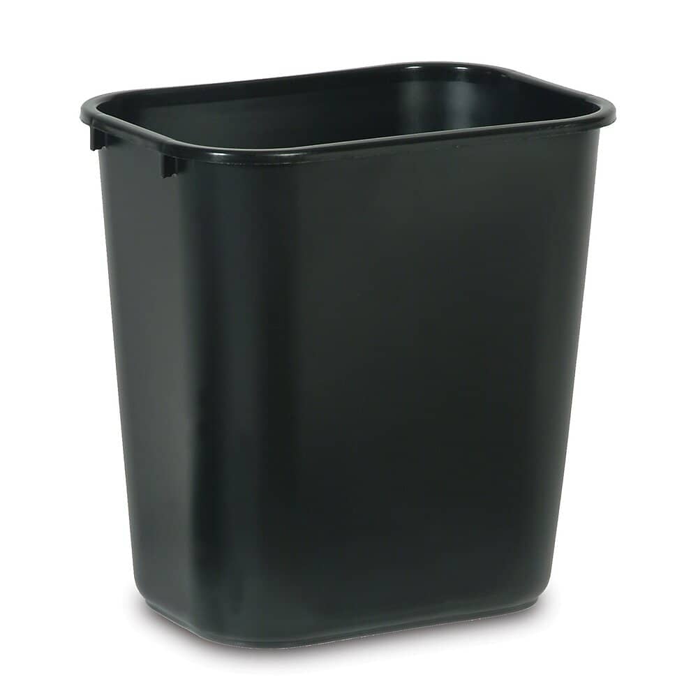 Rubbermaid 28 Qt Black Plastic Soft-Side Trash Garbage Waste Basket ...