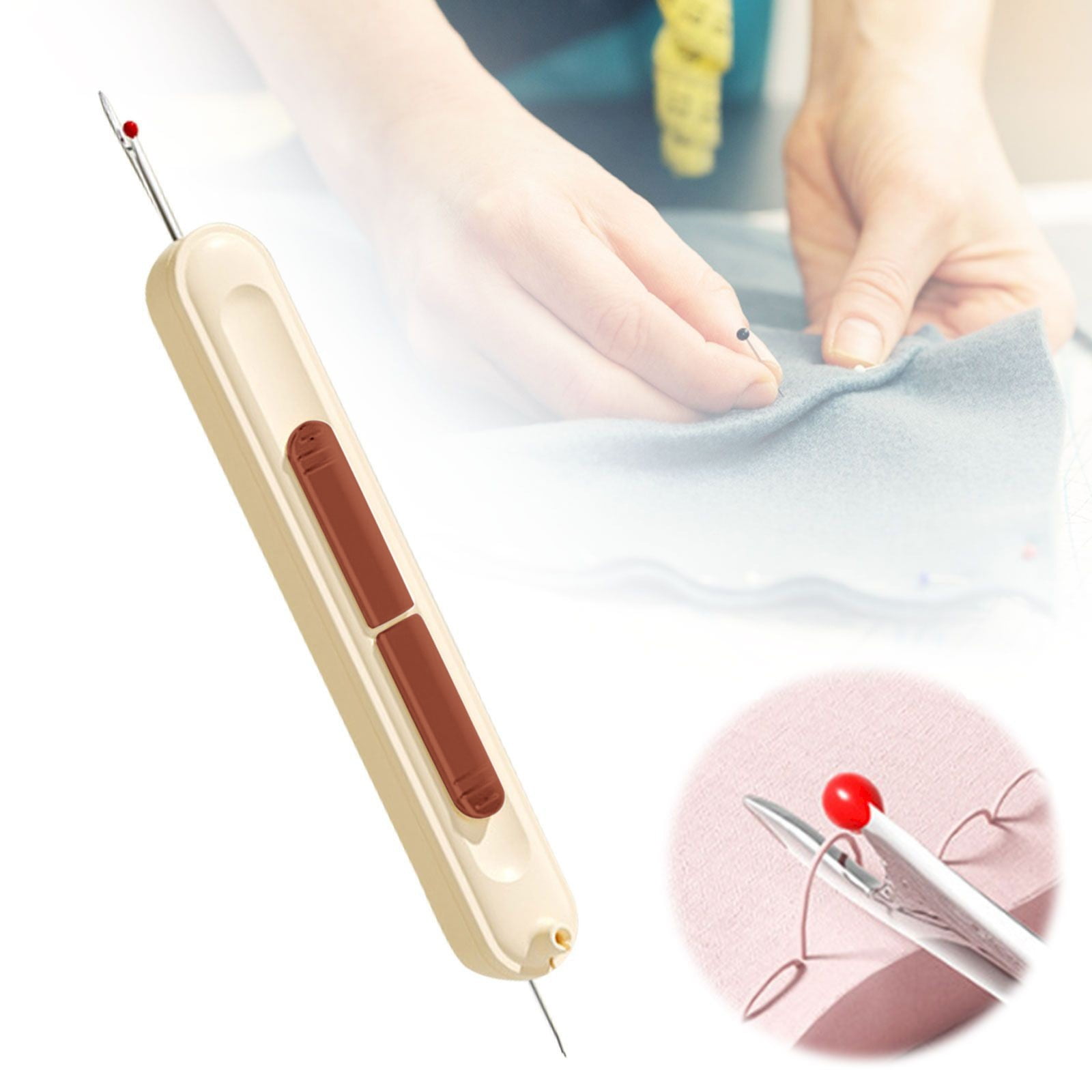 Eactix 2-In-1 Needle Threader Set - Automatic Sewing Machine & Hand Embroidery Tool Kit (5 Sizes ...