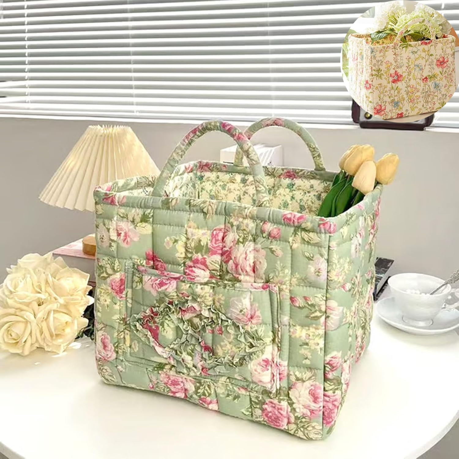 Eagerlyous Boho Fabric Storage Basket, Eagerlyus Decorative Laundry ...