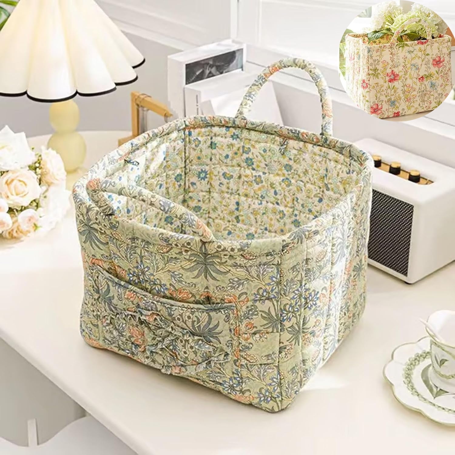 Eagerlyous Boho Fabric Storage Basket, Eagerlyus Decorative Laundry ...