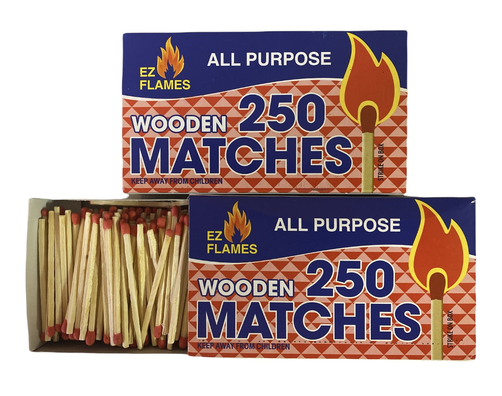 Eagle 500 - 2 PKs of 250 CT Wooden Kitchen Matches in Stick Wood Pack ...
