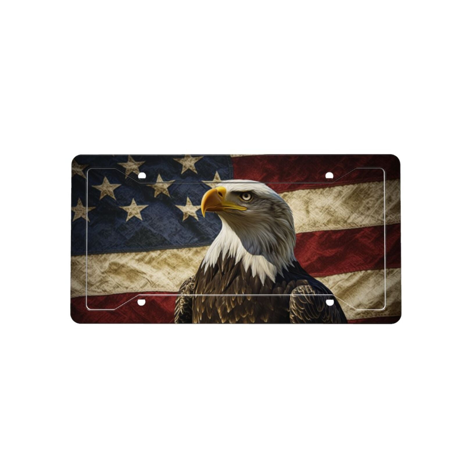 Eagle American Flag 2 Pcs License Plate Frame Frames For Car Decorative ...