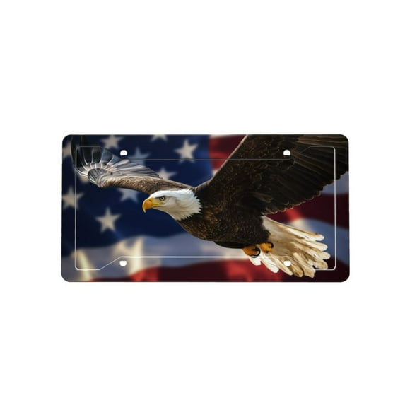 Eagle American Flag 2 Pcs License Plate Frame Frames For Car Decorative ...