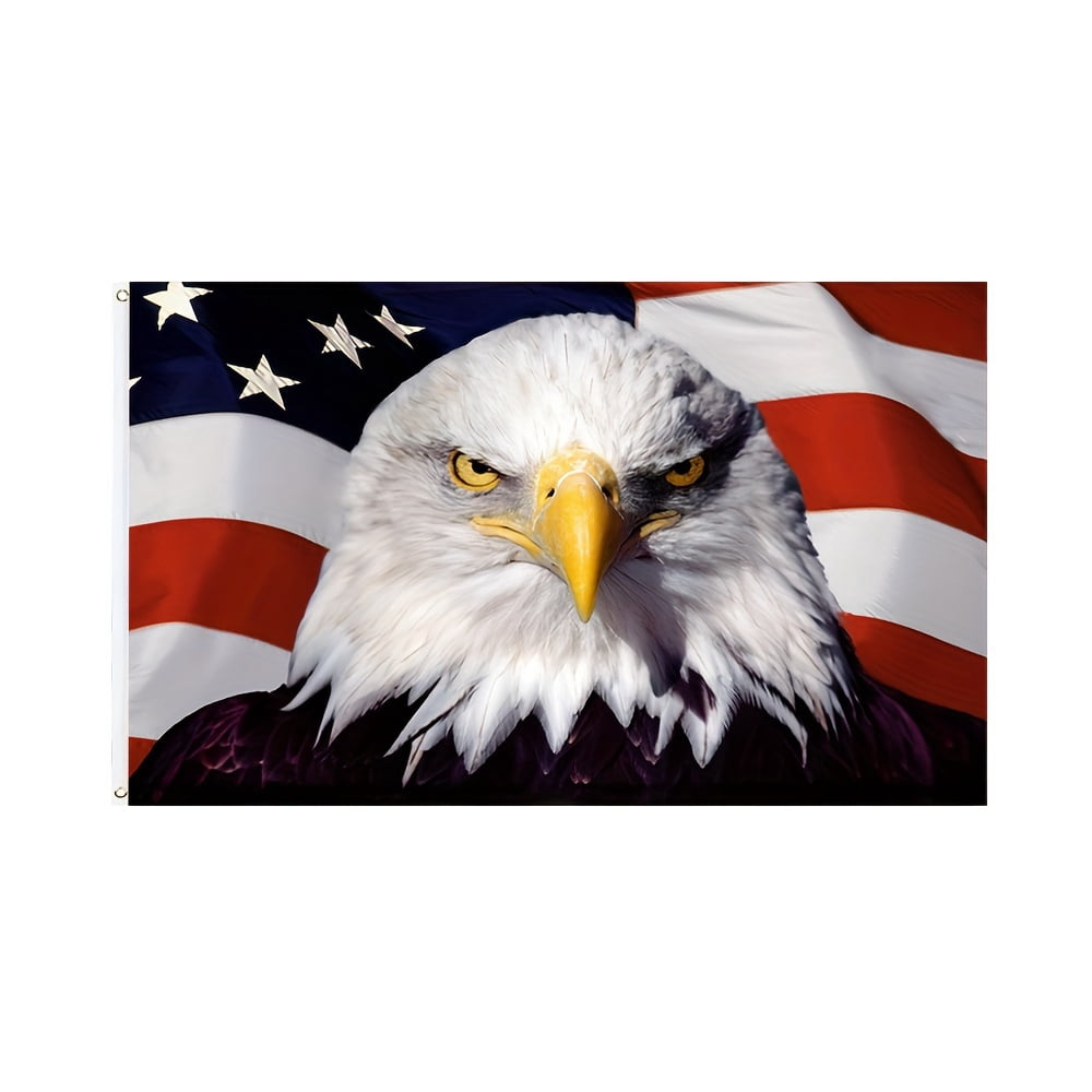 Eagle American Flag, 3x5fts 2x3fts, Fade Proof Flags, High-Quality ...