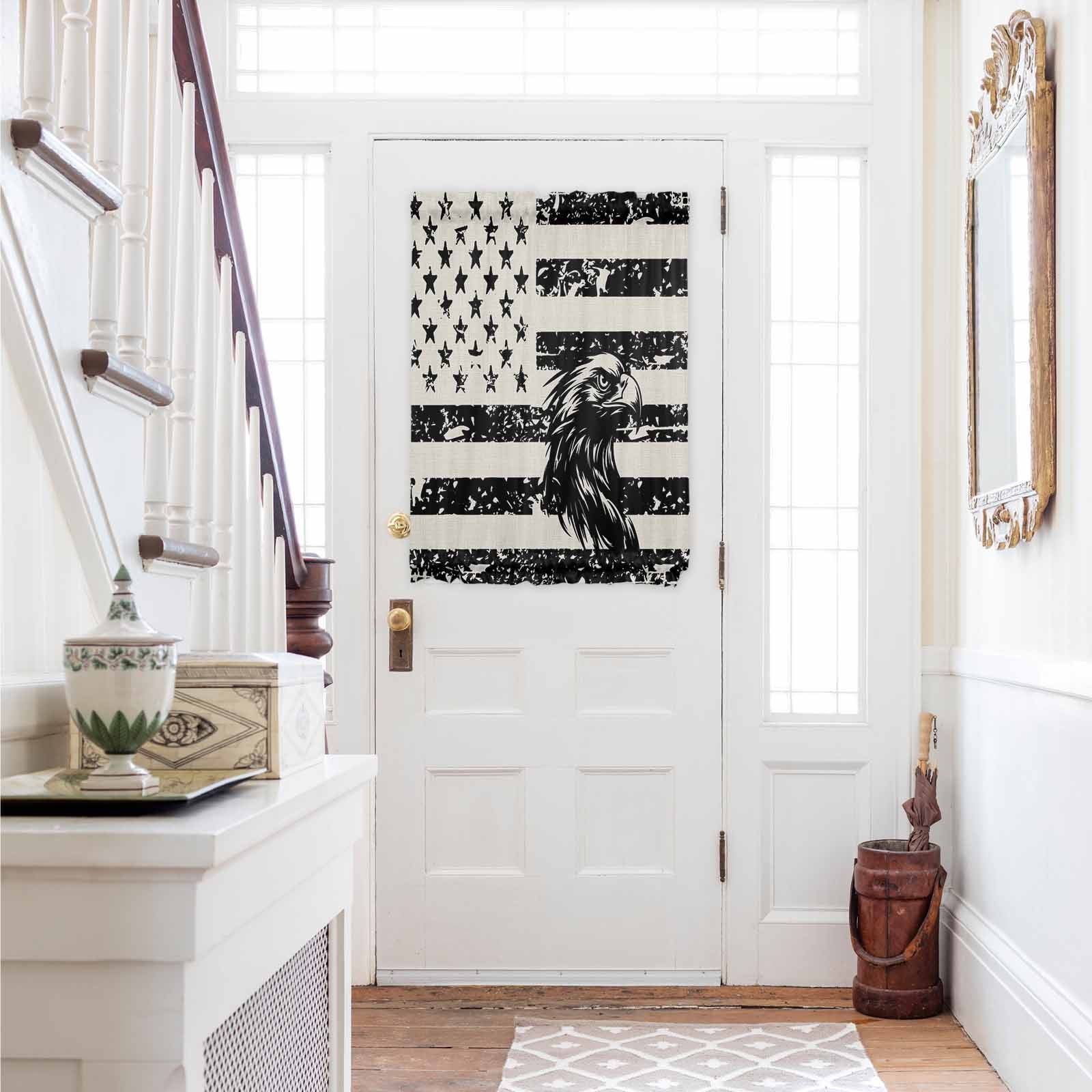 Eagle American Flag Door Curtains for Door Window, French Sidelight ...