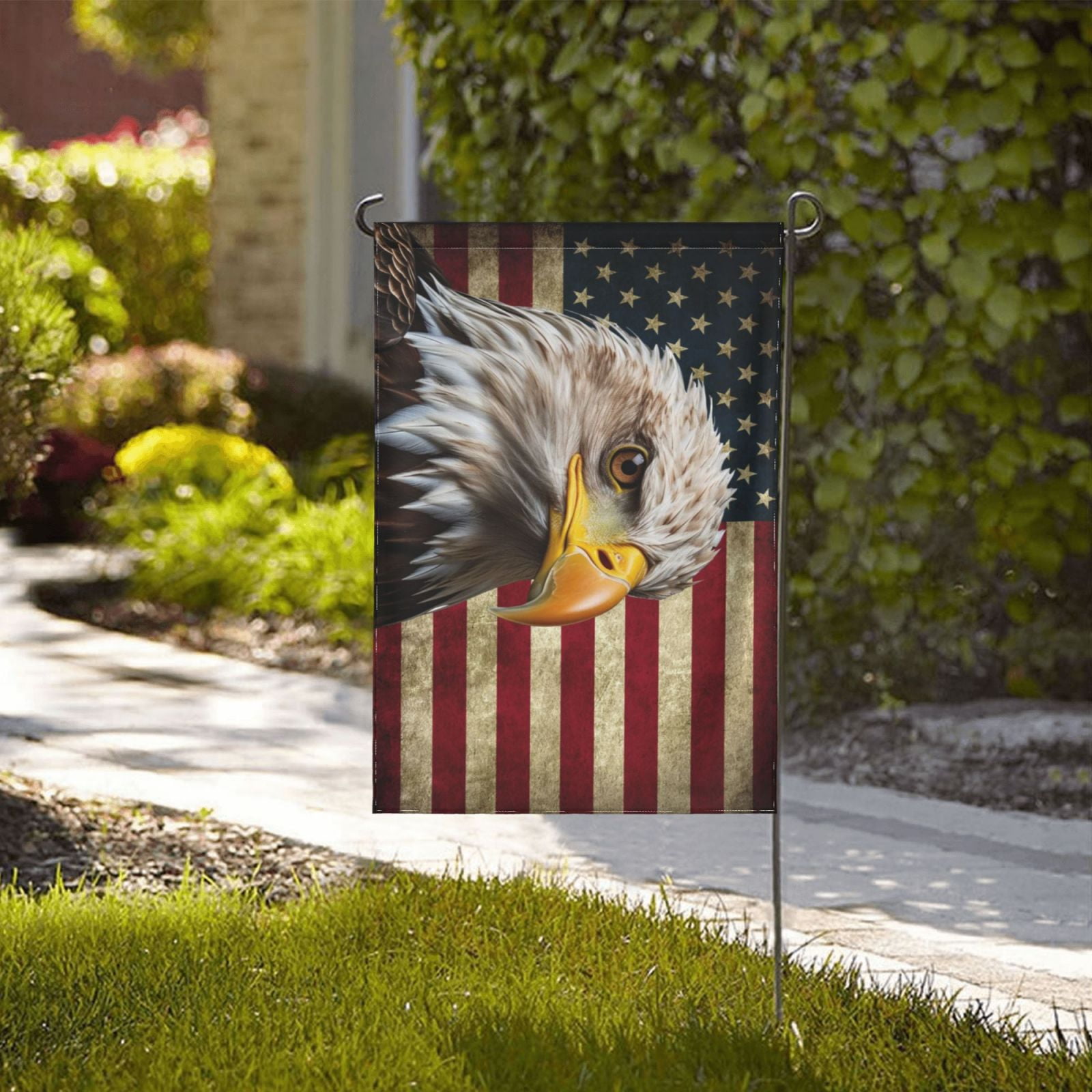 Eagle American Flag Funny Garden Flag,Vertical Double Sized ...