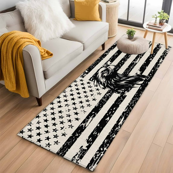 Eagle American Flag Kitchen Runner Rug 2x6 Washable Runners for Hallway ...
