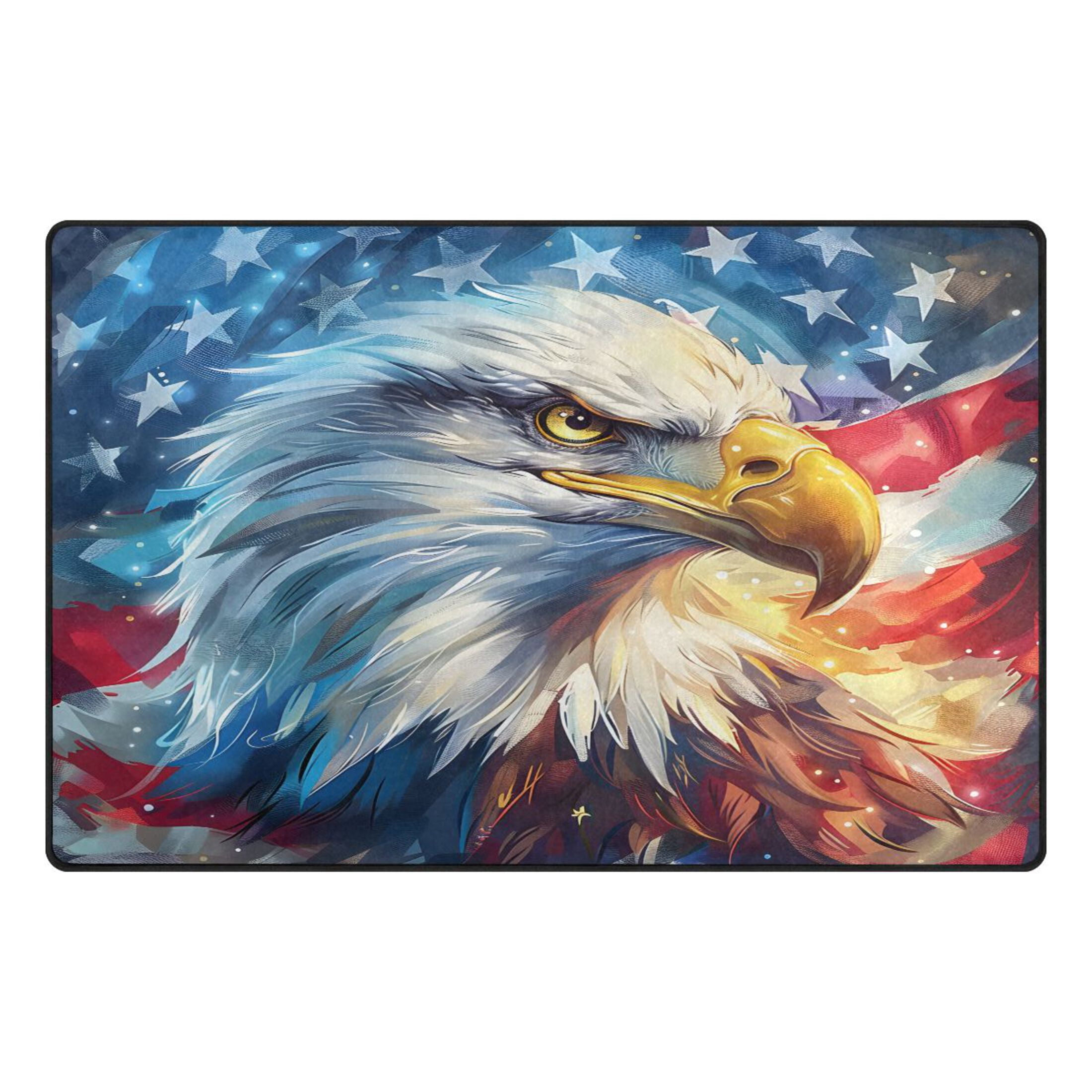 Eagle American Flag Memory Foam Area Rug 60"x39" Non Slip, Absorbent ...