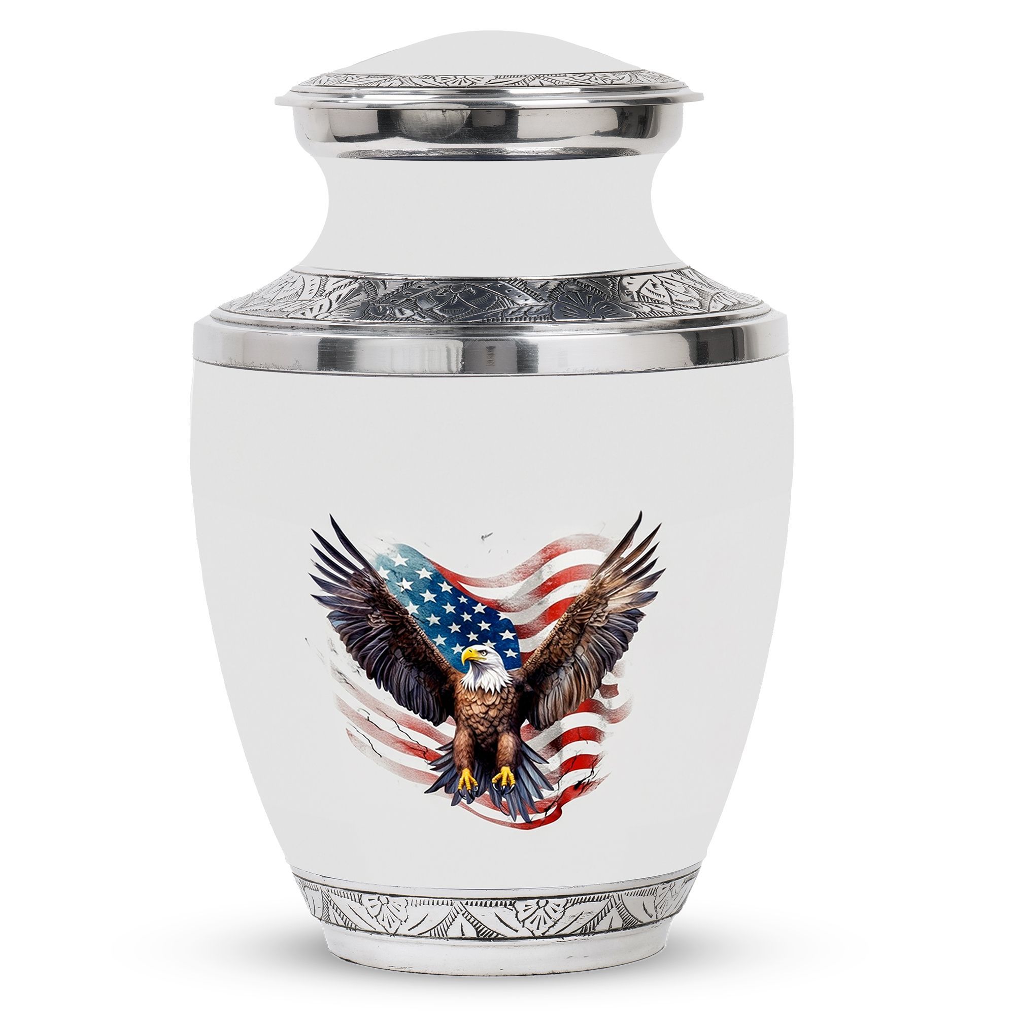 Eagle With American Flag Urn For Ashes, American Flag-Themed Memorial ...
