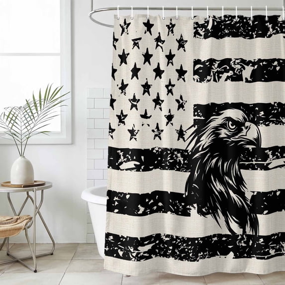 Eagle American Flag Waterproof Fabric Shower Curtain,USA Flag Vintage ...