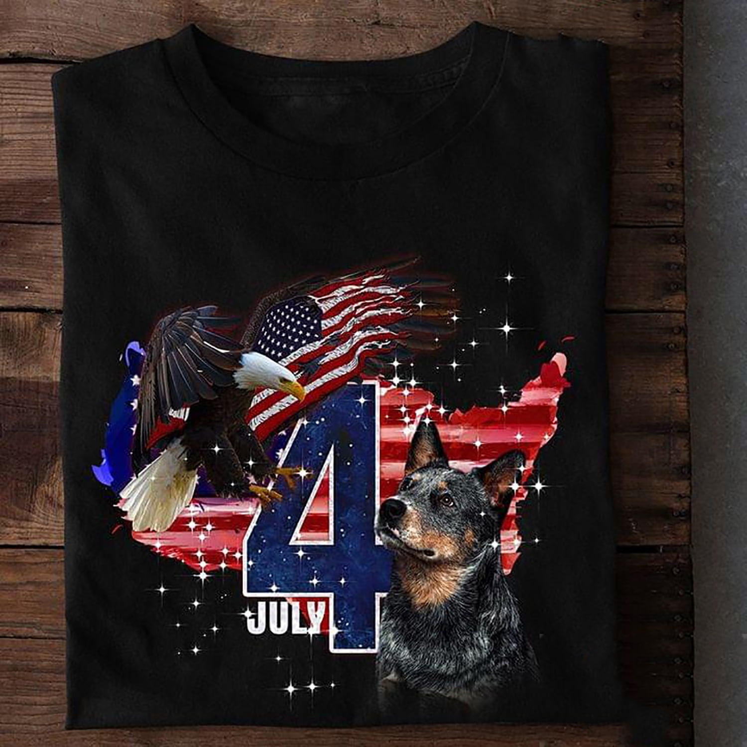 Eagle And Australian Cattle Dog American Flag Happy Independence Day ...