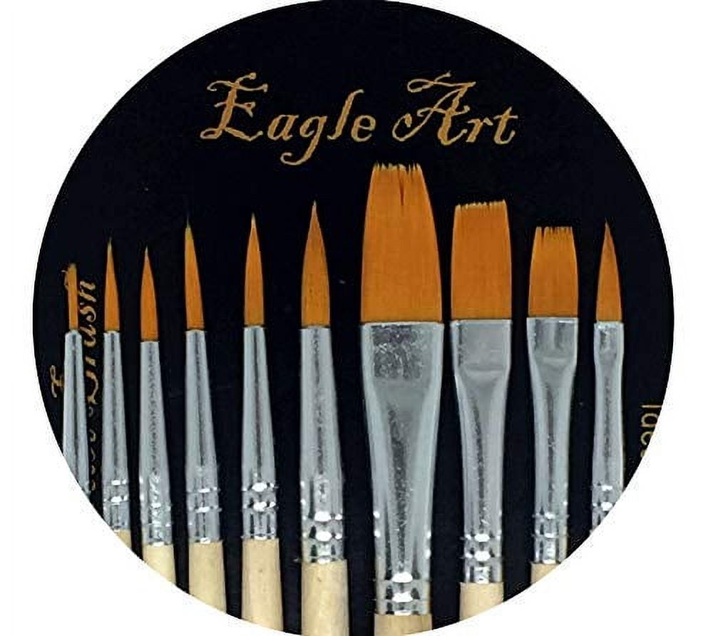 Eagle Art Artist Pointed-Round Paintbrush Set 10 Pieces Round Pointed ...