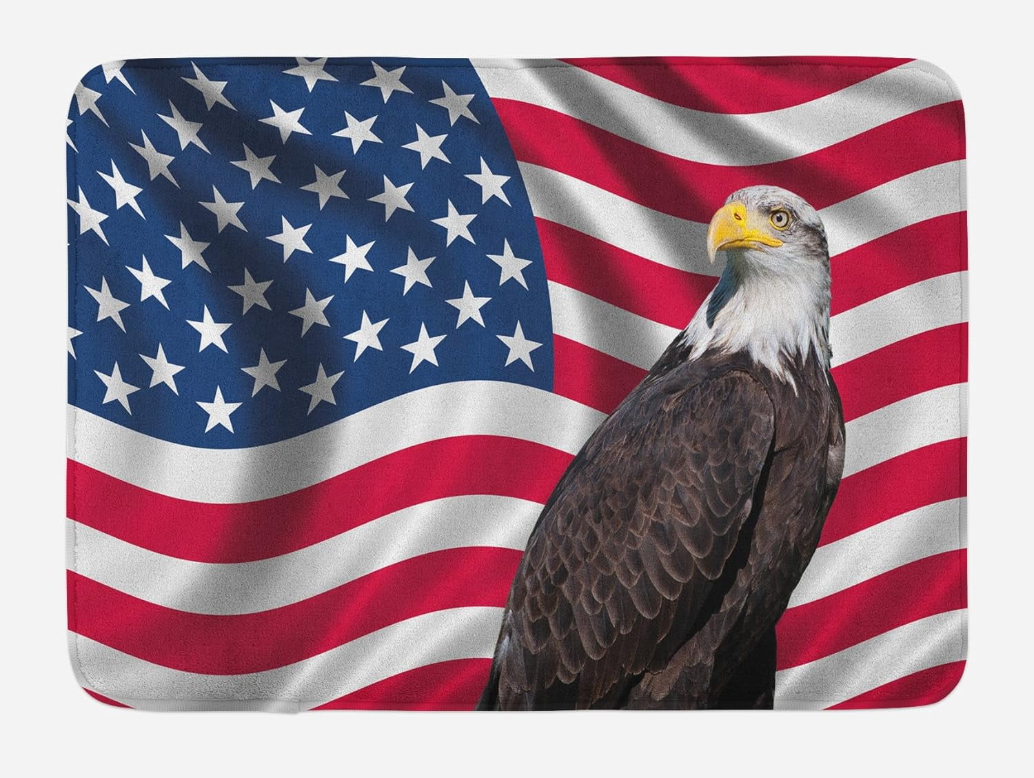 Eagle Bath Mat, American Flag a Avian Animal USA Theme Image Print Old ...
