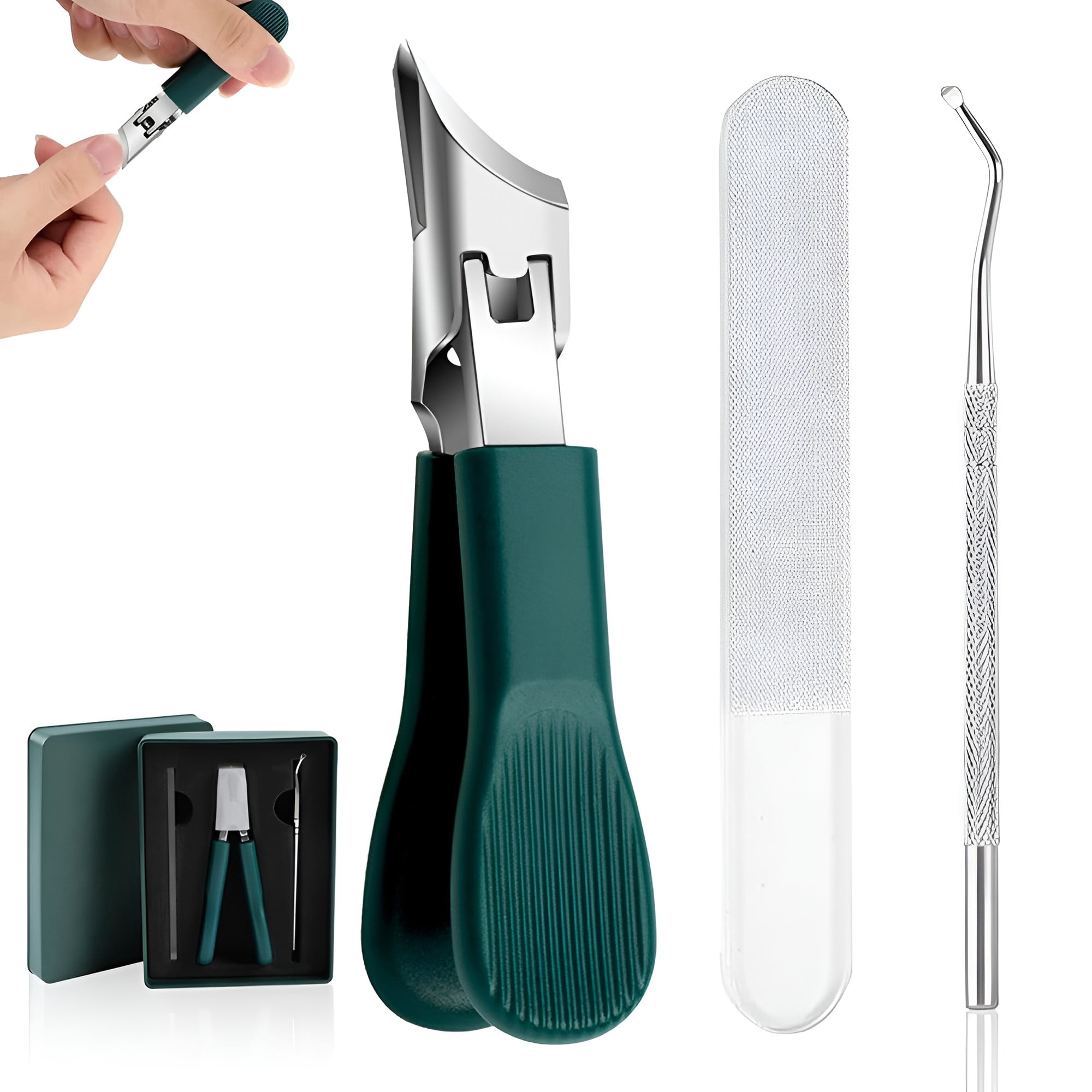 Eagle Beak Beveled Nail Clippers Wide Jaw Opening Anti-Splash Slanted ...
