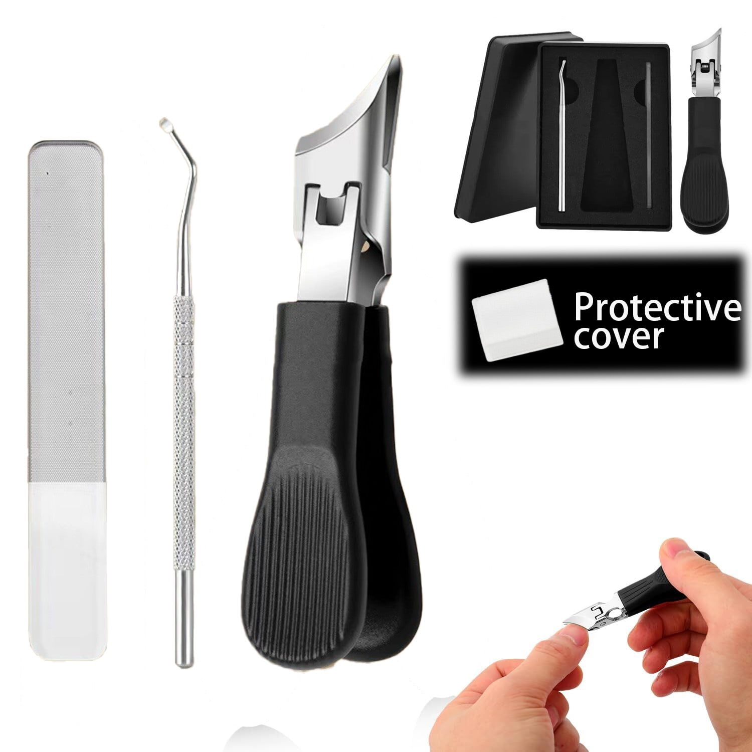 Eagle Beak Beveled Nail Clippers,Wide Jaw Opening Anti-Splash Slanted ...