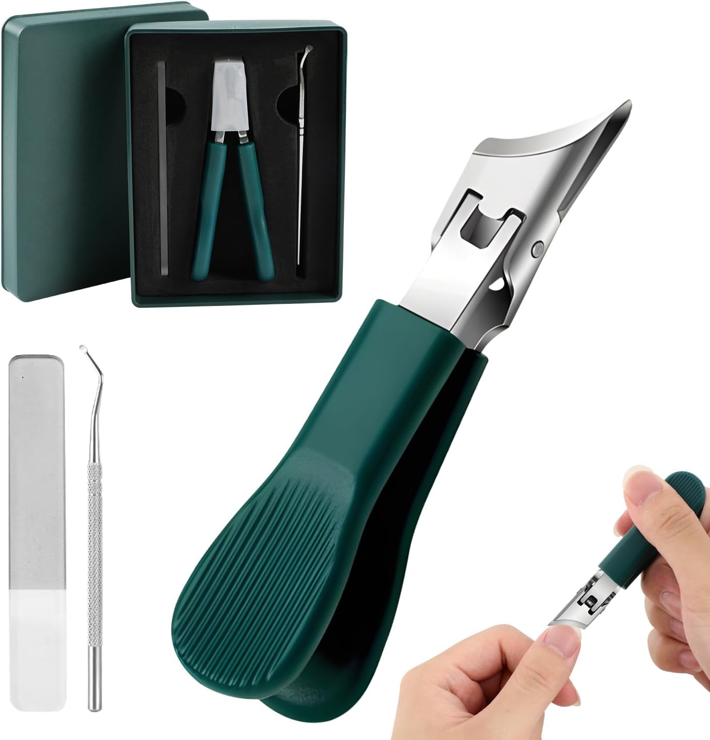 Eagle Beak Beveled Nail Clippers,Wide Jaw Opening Anti-Splash Slanted ...