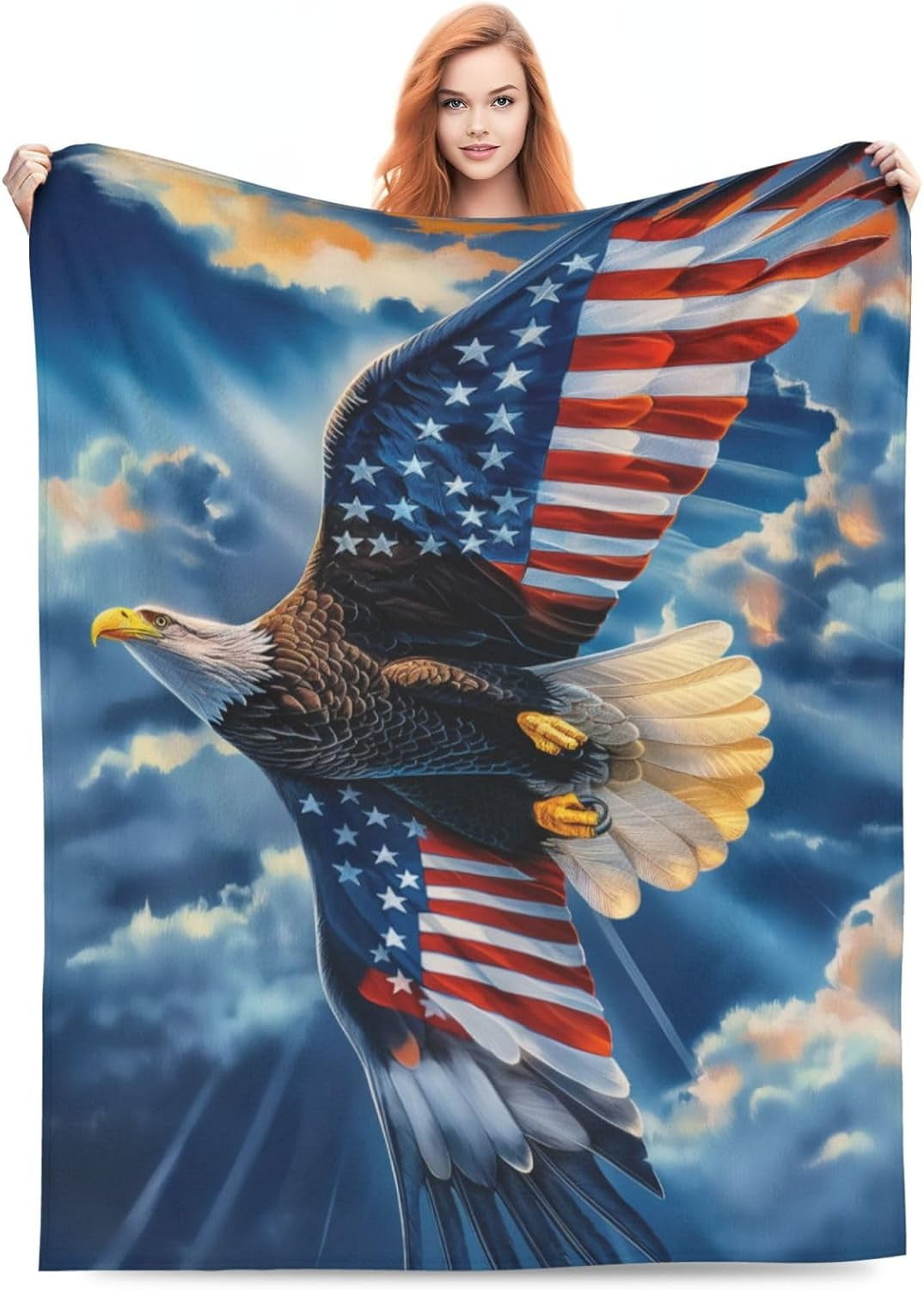 Eagle Blanket for Adults Men, Flannel Eagle Blankets Gifts, American Flag Eagle Throw Blanket ...