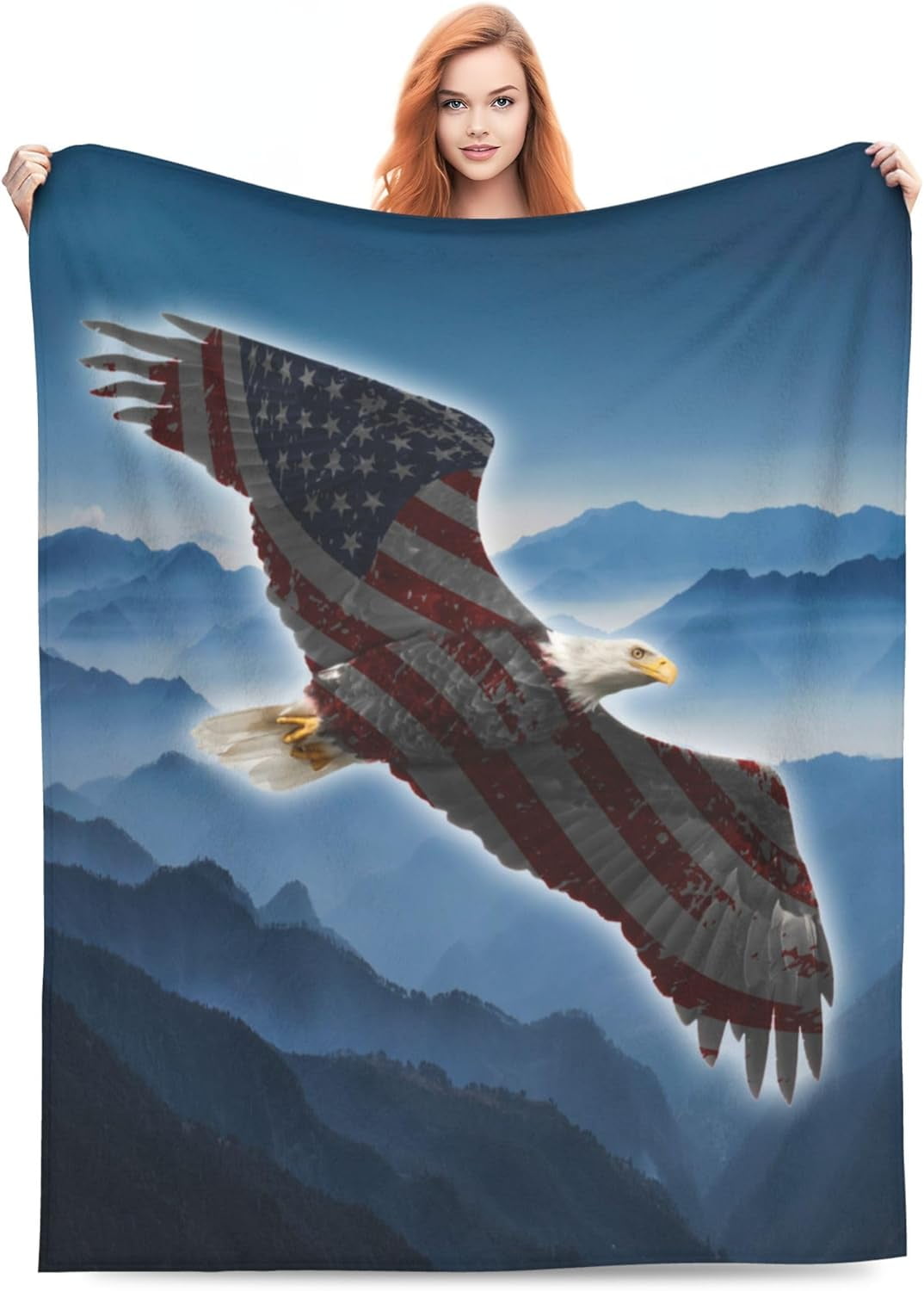 Eagle Blanket for Kids Women and Men Soft Warm Lightweight Cozy Eagles Animal Throw Blankets for ...