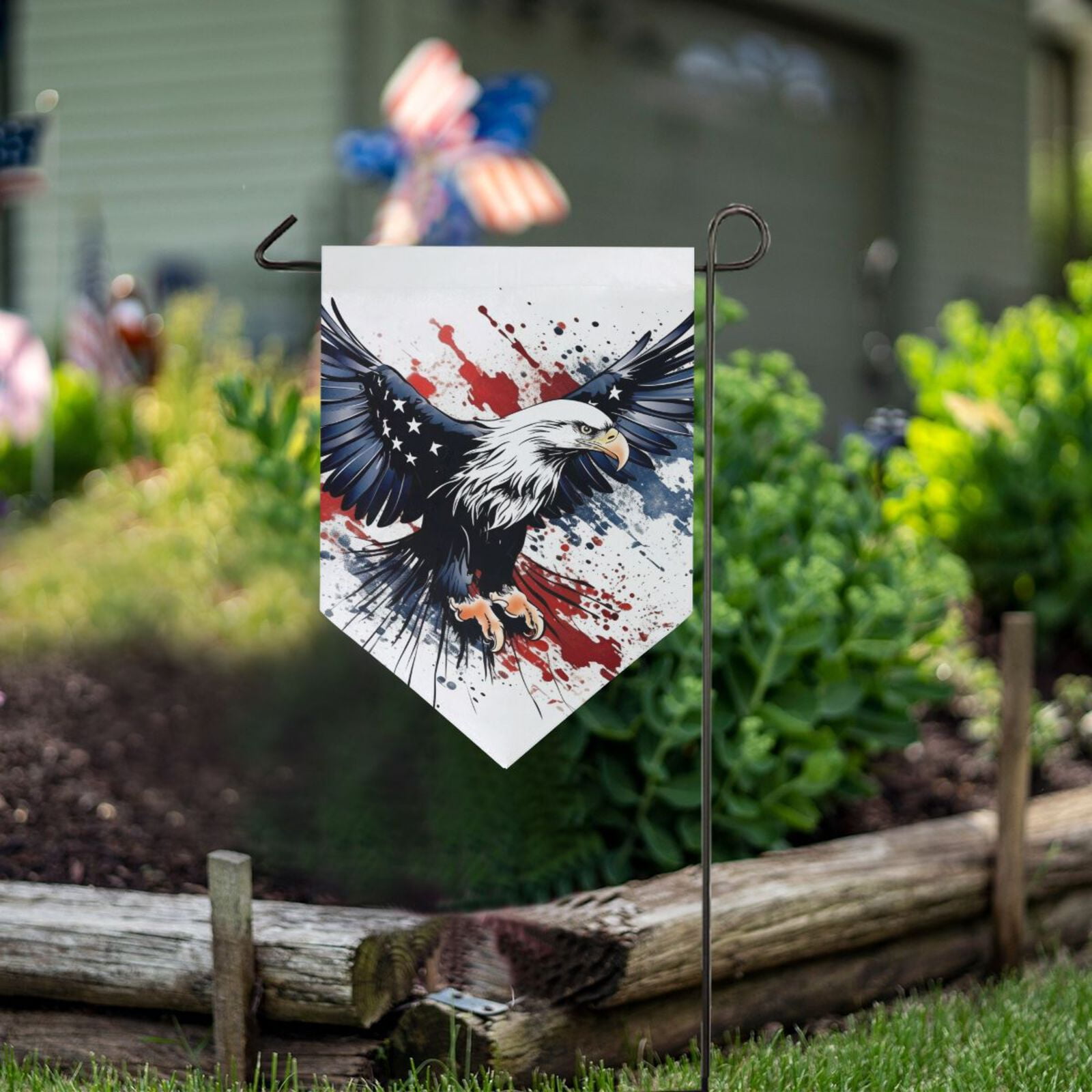 Eagle Blood Garden Flag 18" x 12.5" Double Sided Yard Lawn Outdoor ...