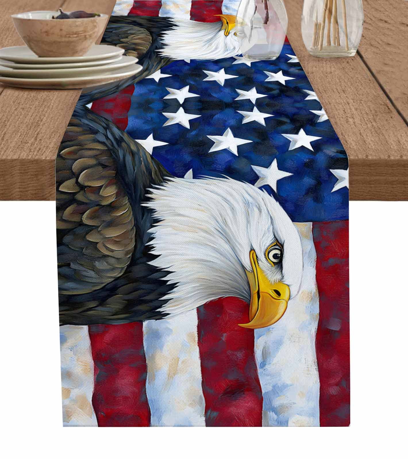 Eagle Burlap Cotton Table Runner 13x108 Inches Long, Rustic ...