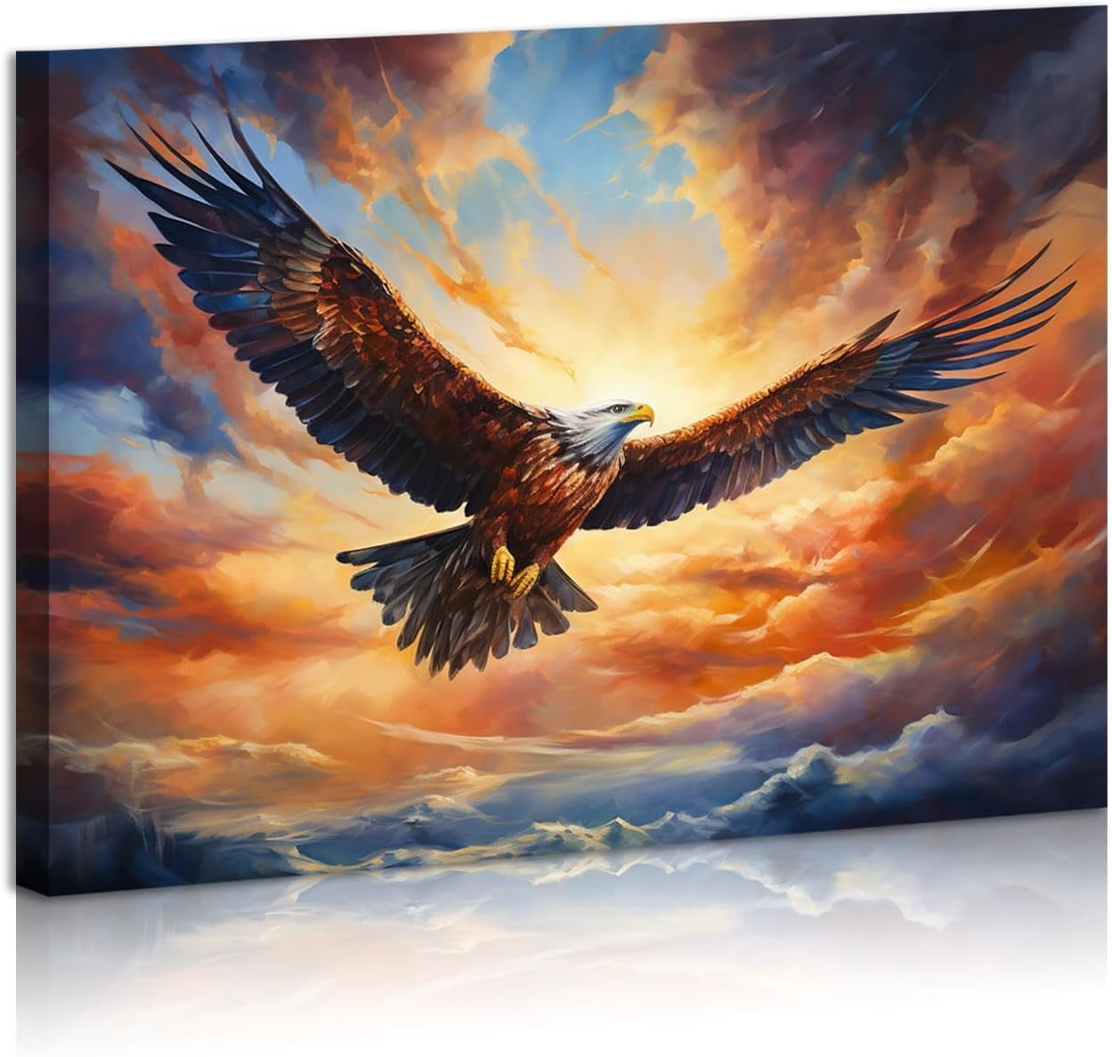 Eagle Canvas Wall Art Flying Eagle Pictures Bird Wildlife Poster ...