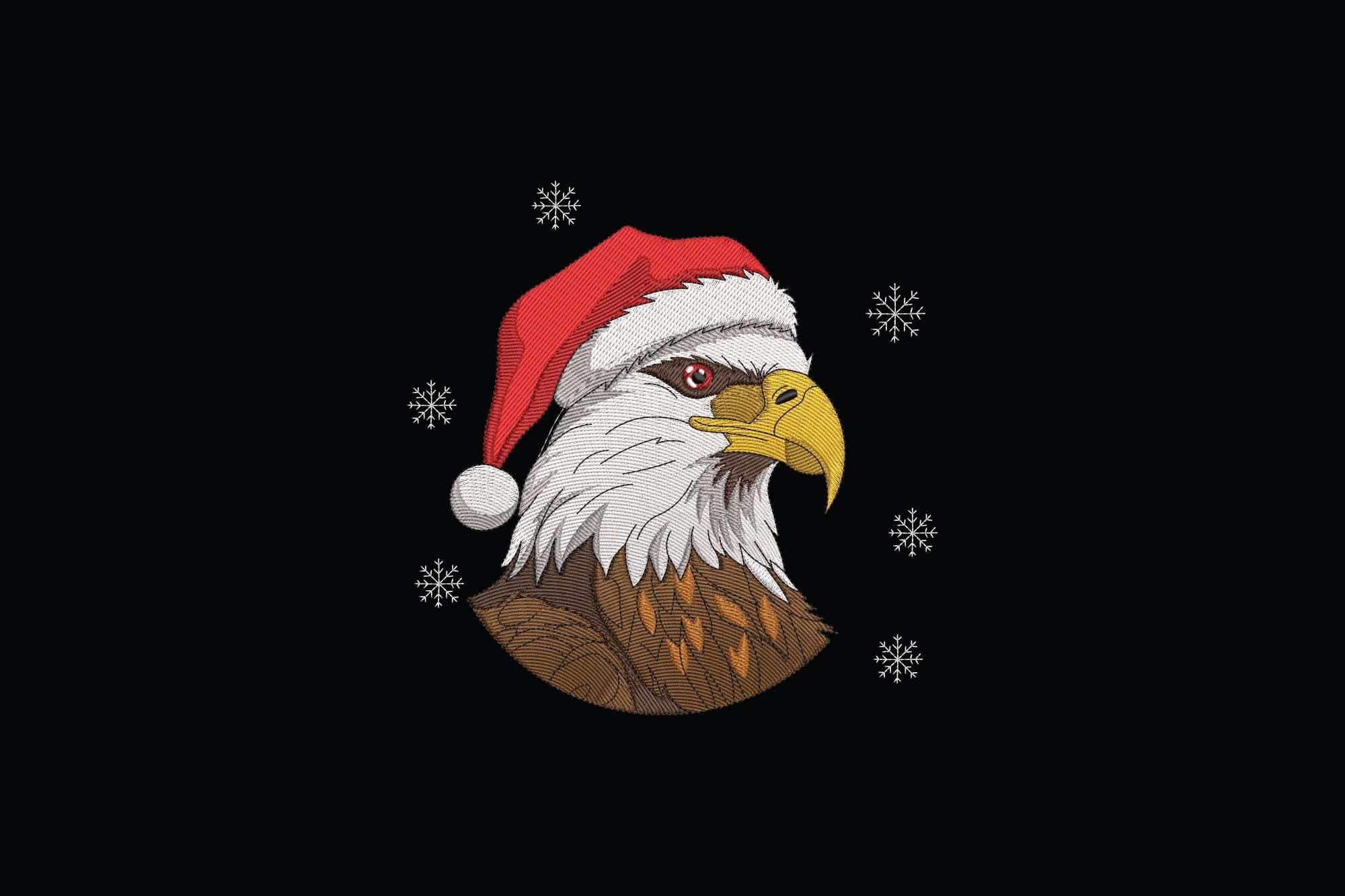 Eagle Christmas Embroidery Design, Christmas Eagle Machine Embroidery ...