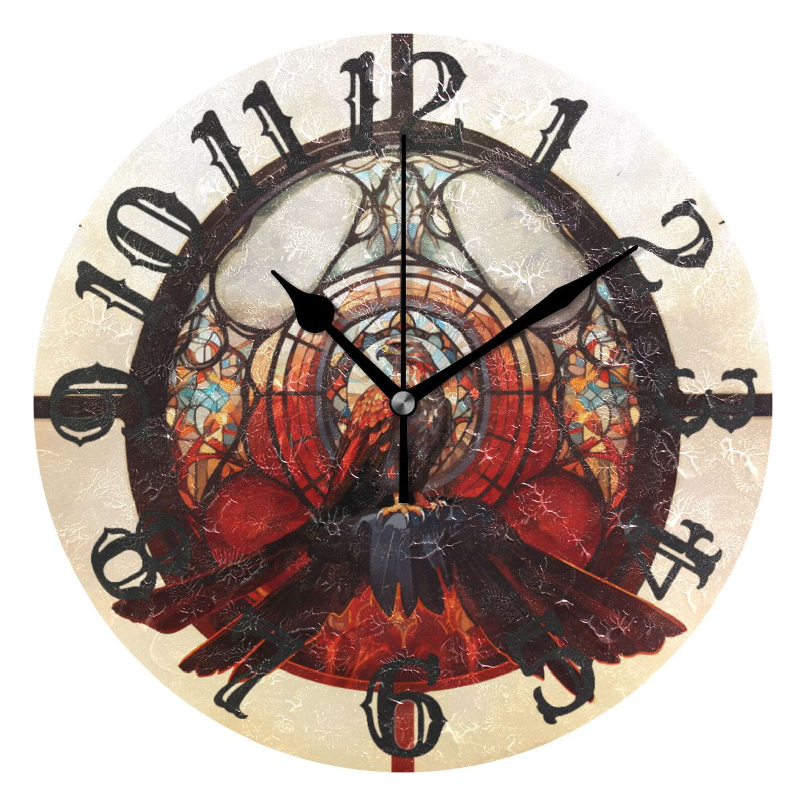 Eagle Church Window 10 inch Wall Clocks Non Ticking Easy to Read ...