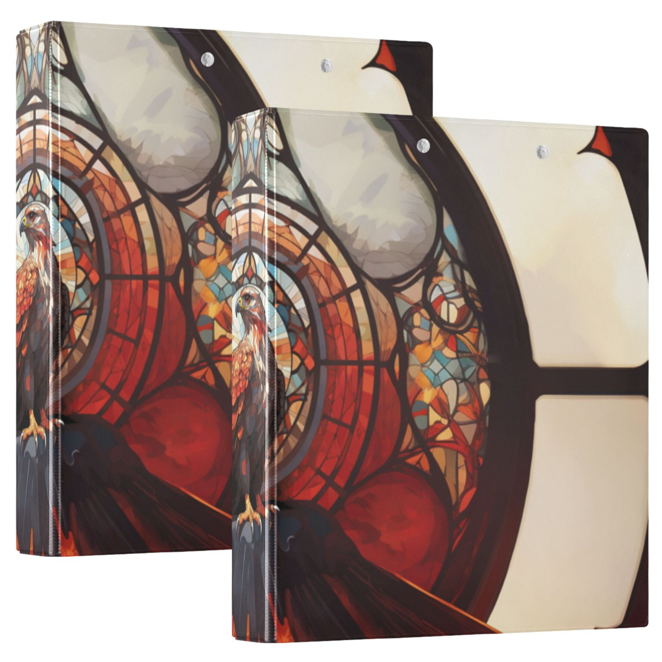 Eagle Church Window 3 Ring Binders 1.5 inch Hardcover File Folders with ...
