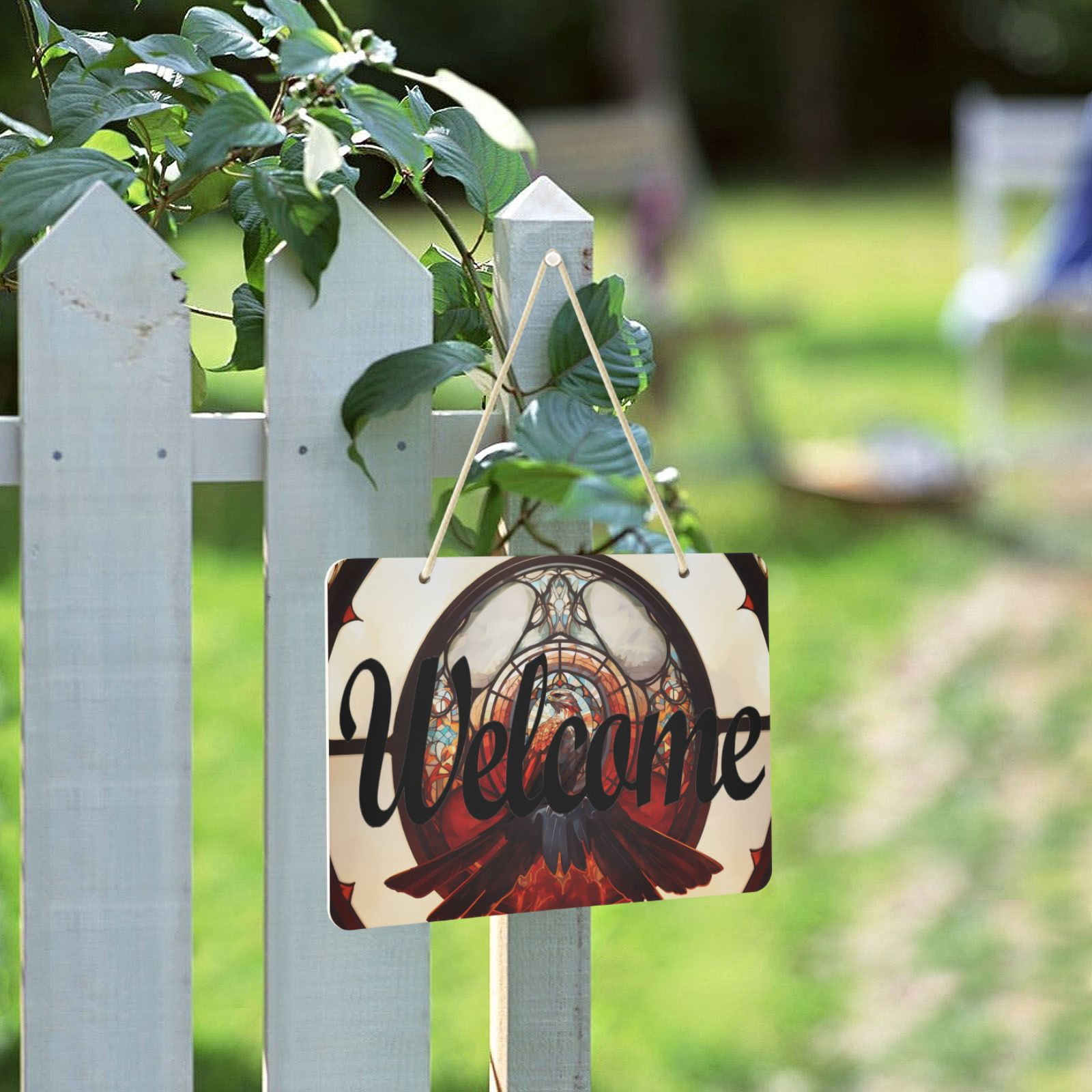 Eagle Church Window Welcome Sign for Front Door Porch Wreath Door Sign ...