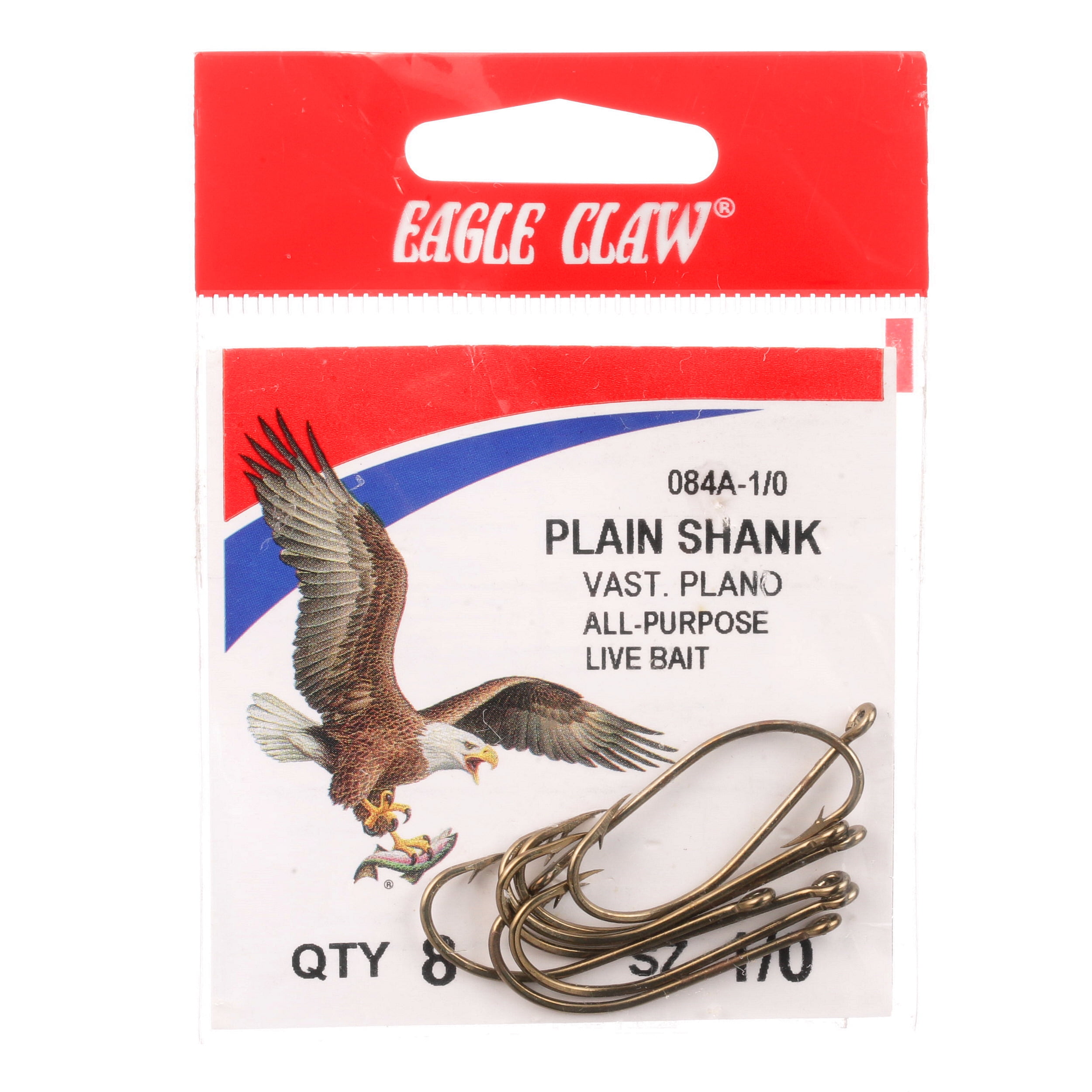 Eagle Claw Lazer Sharp Octopus Long Shank Hook, Bronze, Size 1/0 ...