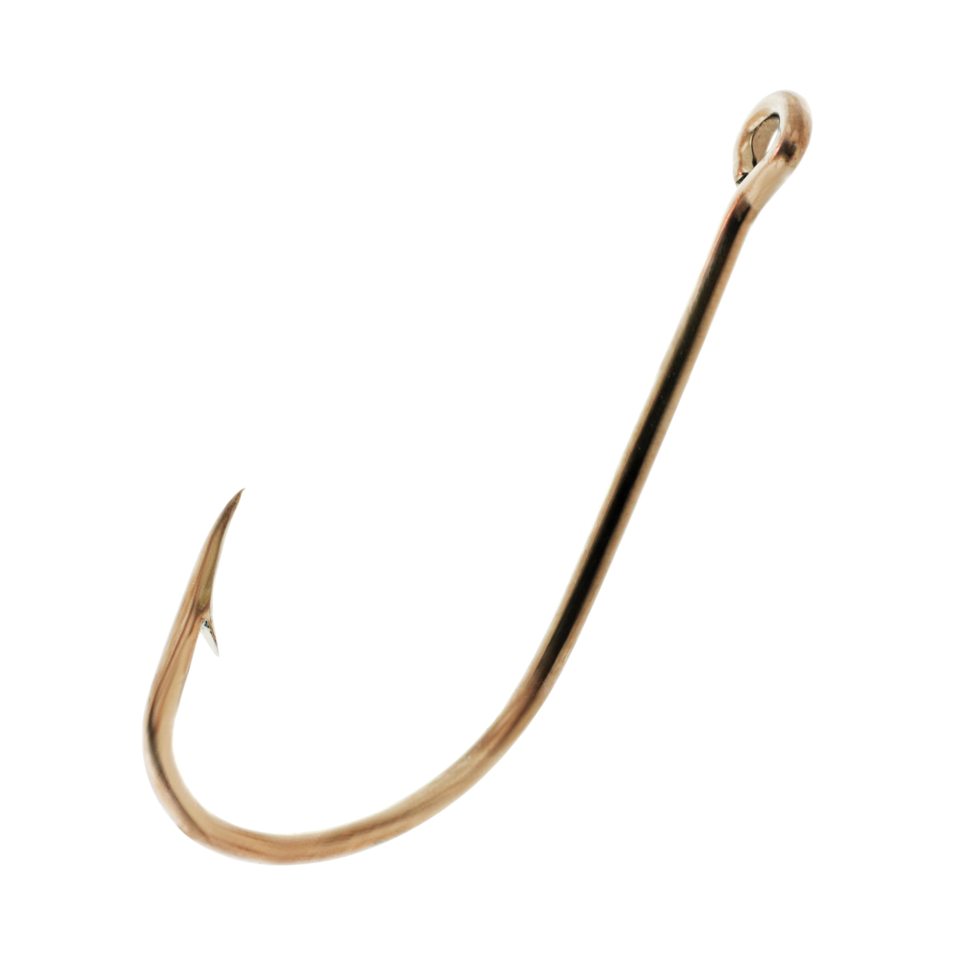 Eagle Claw Plain Shank Offset Hook Size 1 for Freshwater & Saltwater ...