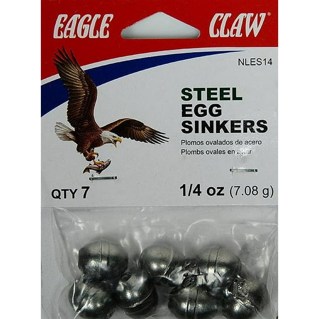 Eagle Claw 1/4 oz. Egg Sinkers, Steel, 7 Pack Weight - Walmart.com