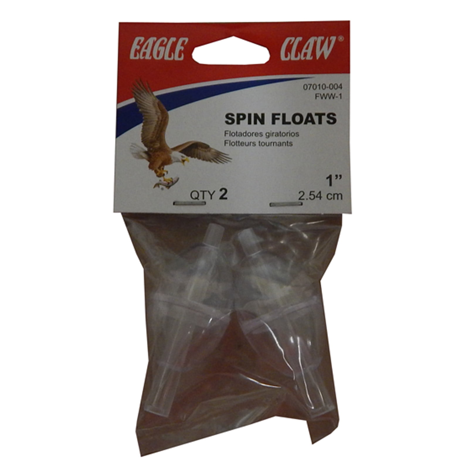 Eagle Claw 1" Spin Float Clear Pack of 2, 07010-004 - Walmart.com