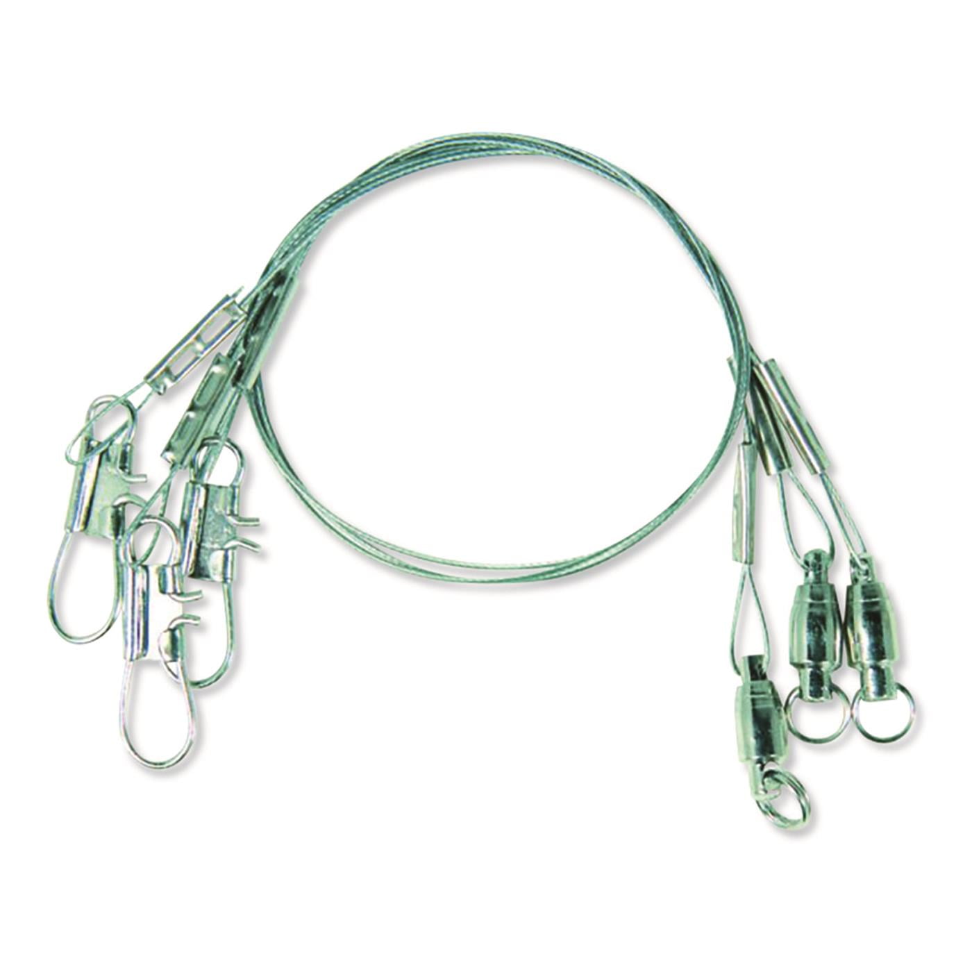 Eagle Claw 12" Steel Leader with Ball Bearing Swivel, 3 Pack 30 LB ...