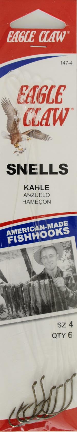 Eagle Claw 147H-4 Snelled Kahle Hook, Bronze, Size 4, 6 Pack - Walmart.com