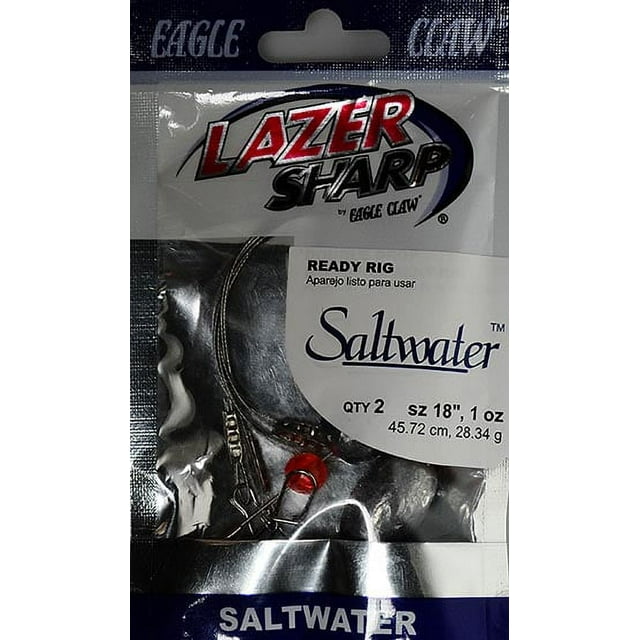 Eagle Claw 18" Ready Rig with 1 oz. Egg Sinker, 2 Pack Fishing Rig ...