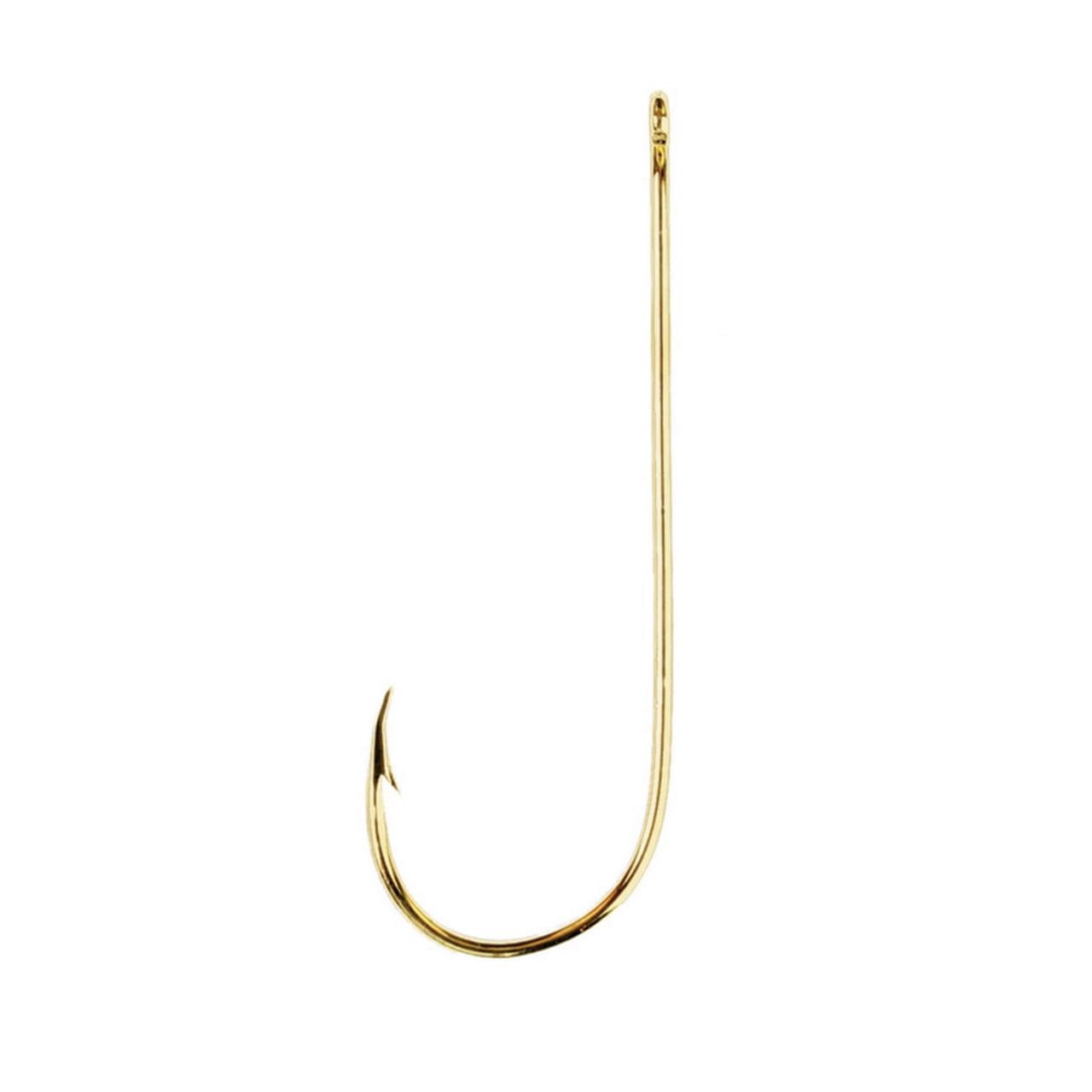 Eagle Claw Aberdeen Light Wire Non-Offset Hook, 100pk, Gold, Size 2 ...