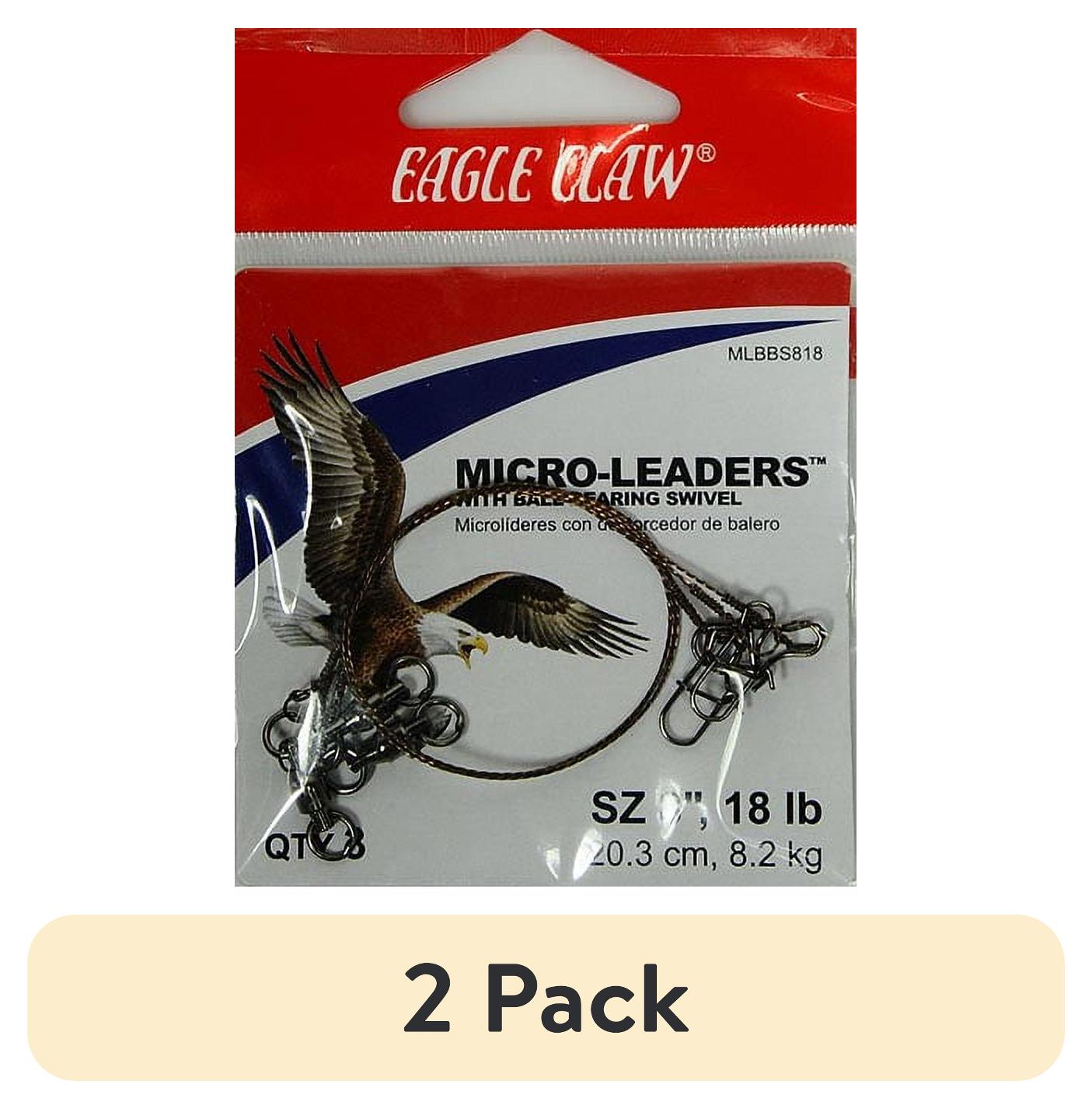(2 pack) Eagle Claw 8lb Micro Leader with Ball Bearing Swivel, 18 ...