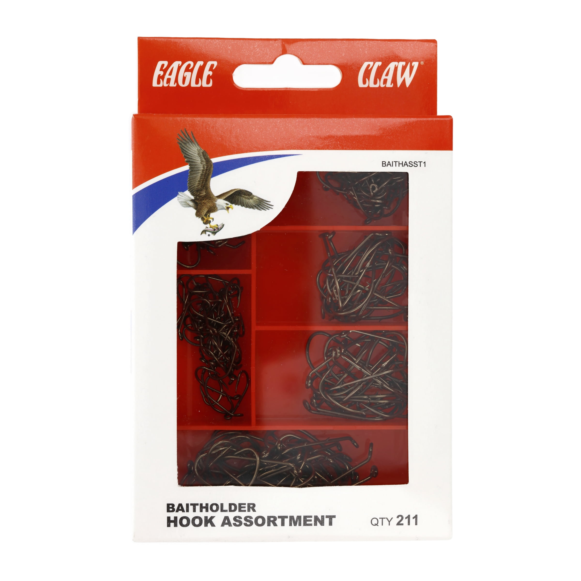 Free Shipping! Eagle Claw Baitholder Fishing Hooks Assortment 211 ...