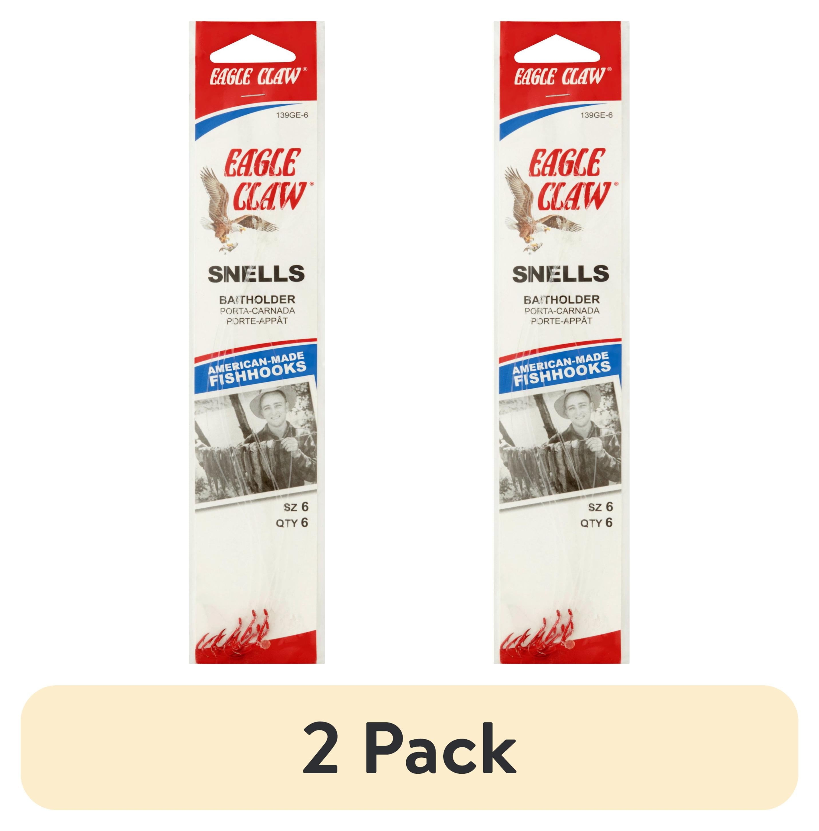 (2 pack) Eagle Claw Baitholder Snelled Fishing Hook, Size 6 - Walmart.com