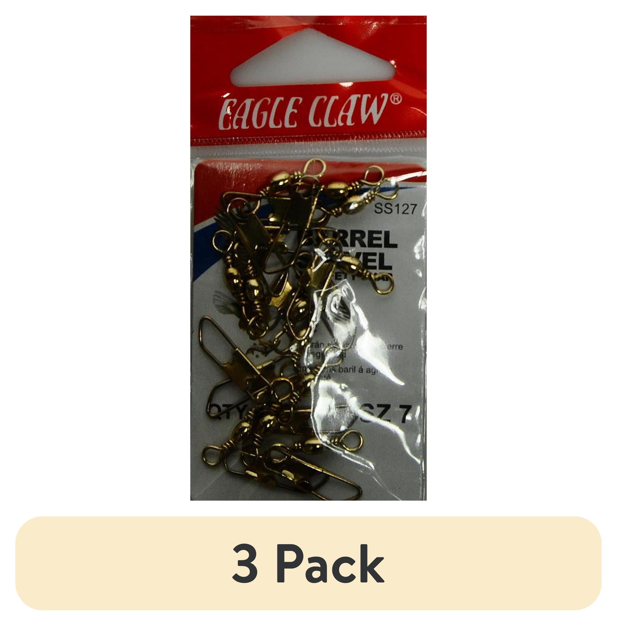 (3 pack) Eagle Claw Barrel Swivel with Safety Snap, Brass, Size 7 ...